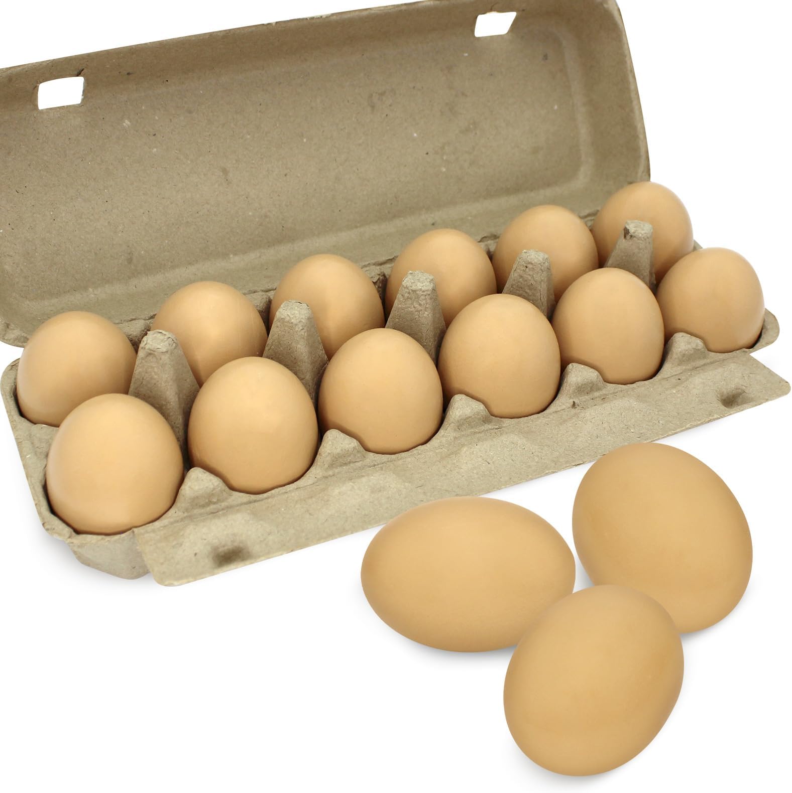 Amazon.com: ZEAYEA 20 Pieces Unpainted Wooden Fake Eggs, Faux Eggs for ...