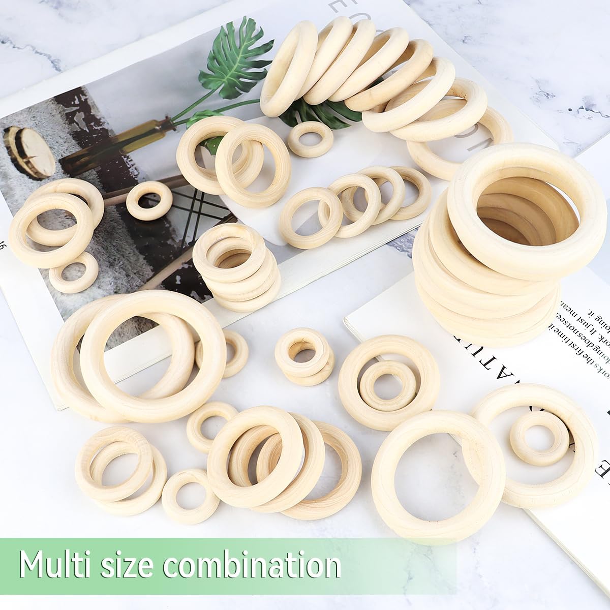 Unfinished Wooden Rings for Craft, Natural Wood Rings Without Paint for ...