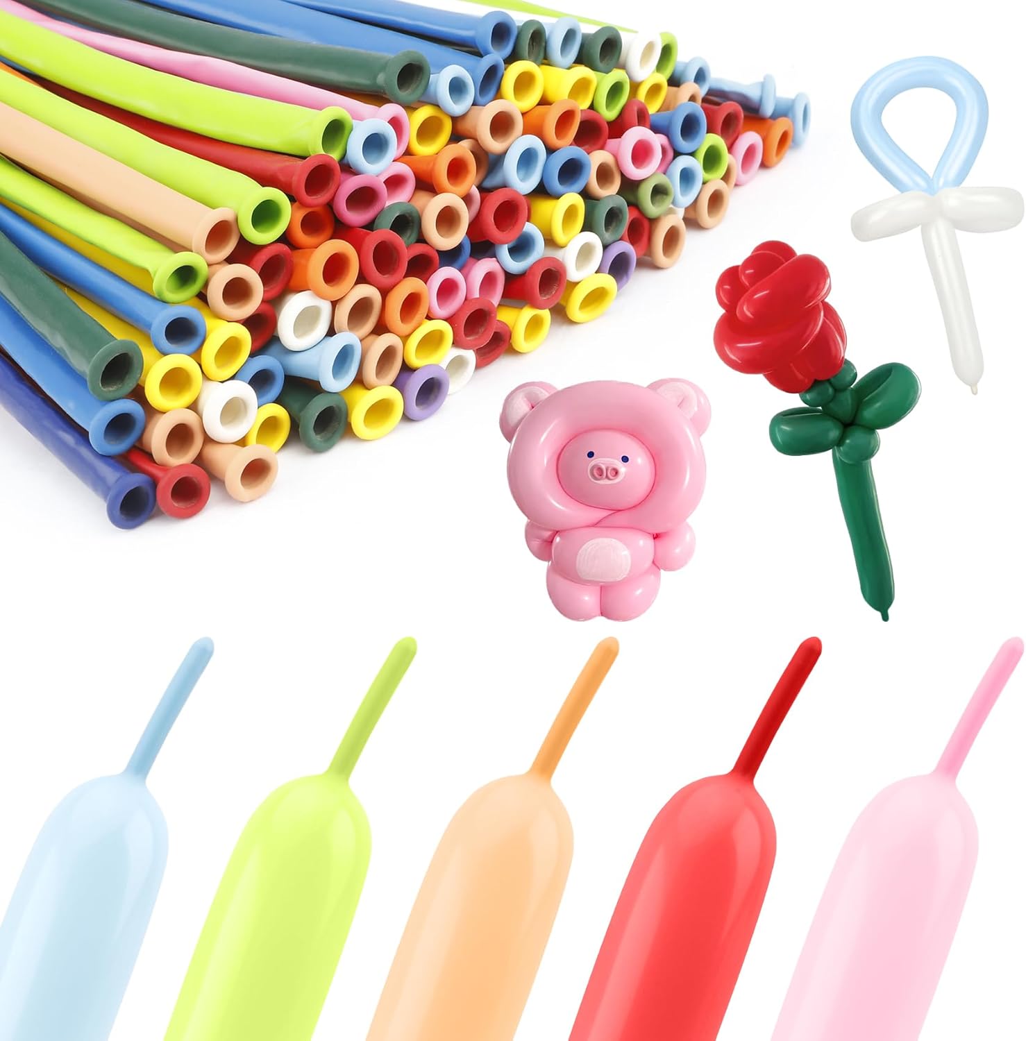 Amazon.com: Party Animal 260 Long Balloons for Arch, Pastel & Assorted ...