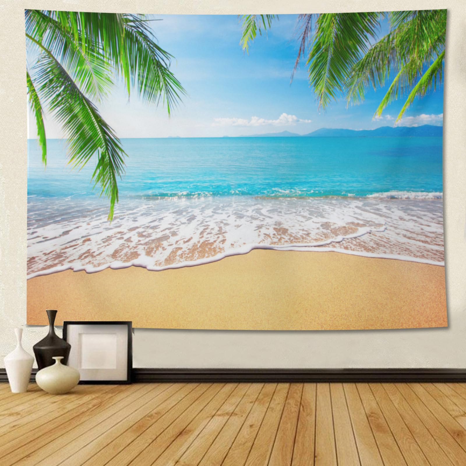 Amazon.com: Conank Ocean Beach Tapestry Wall Hanging Sea Landscape ...