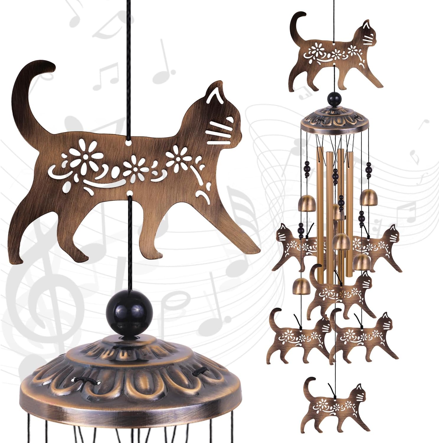 Amazon.com : Bronze Dogs Wind Chimes Gifts for Mom, Grandma, Family ...