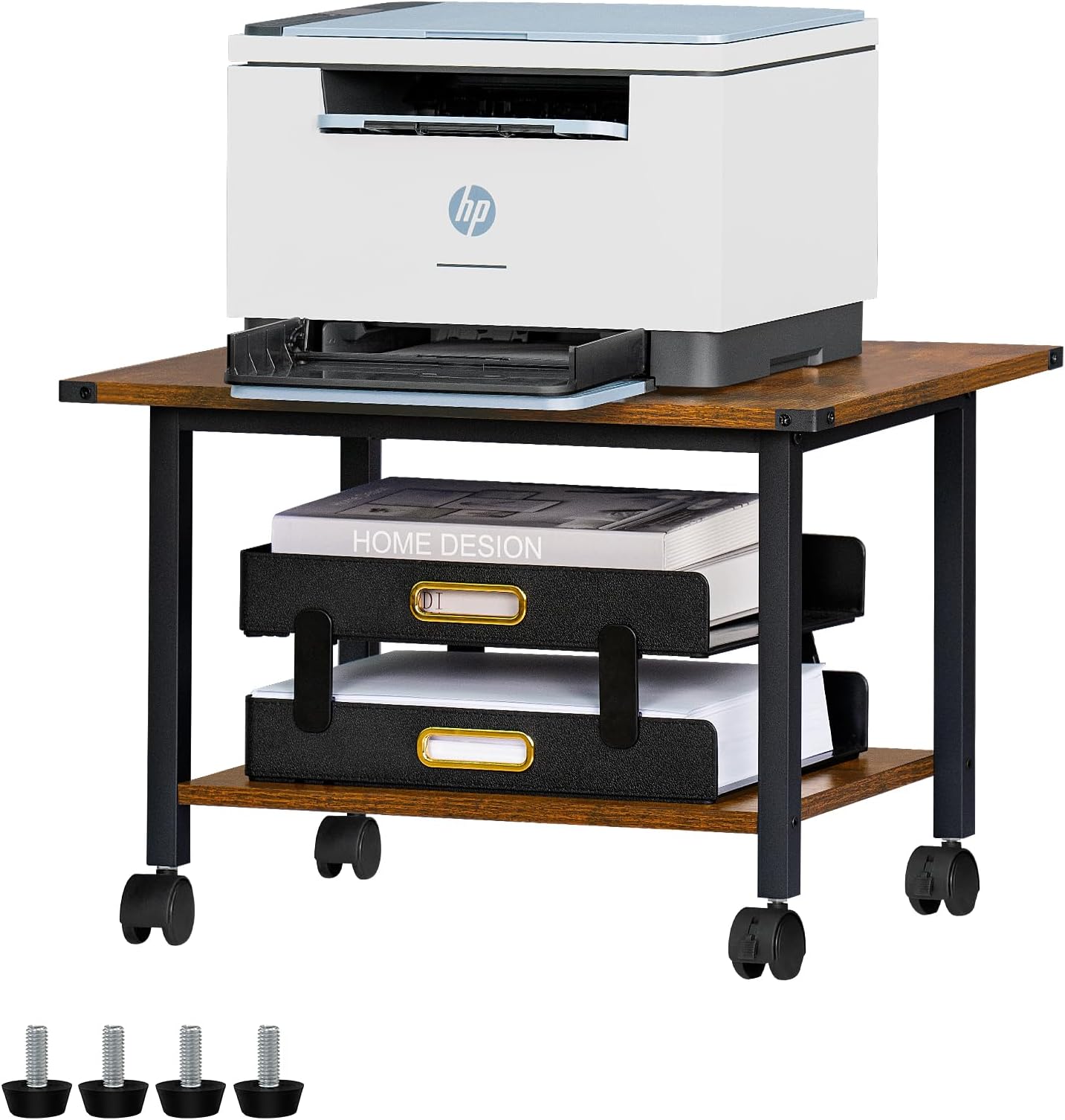 Amazon.com: Safco Products 1860GR Wave Desk Side Printer Machine Stand ...