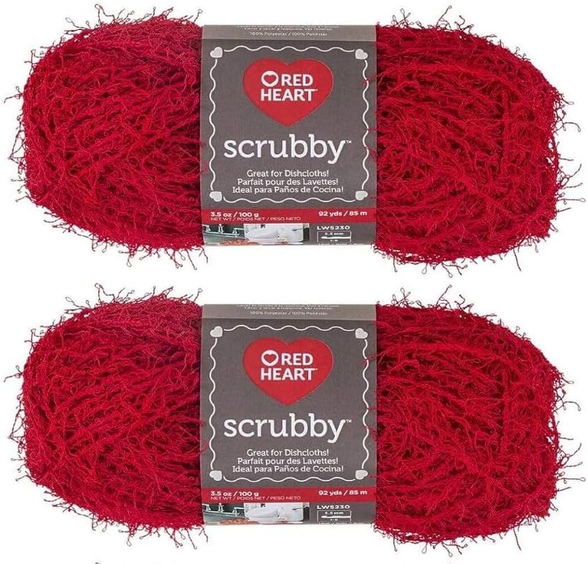 Amazon.com: Red Heart Scrubby Yarn (2-Pack) Cherry E833-905
