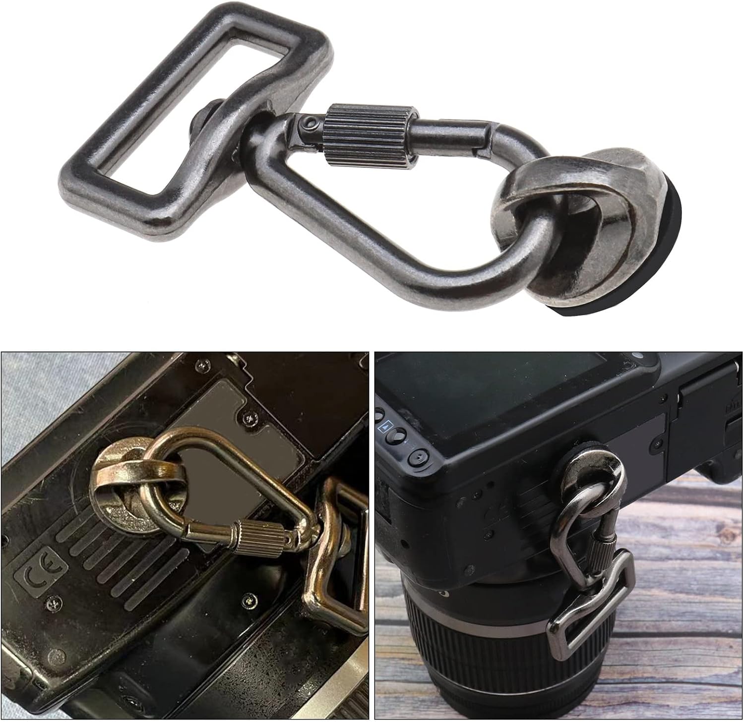 4 Pieces Metal Screw and SLR Camera Shoulder Strap Hooks Set Quick ...