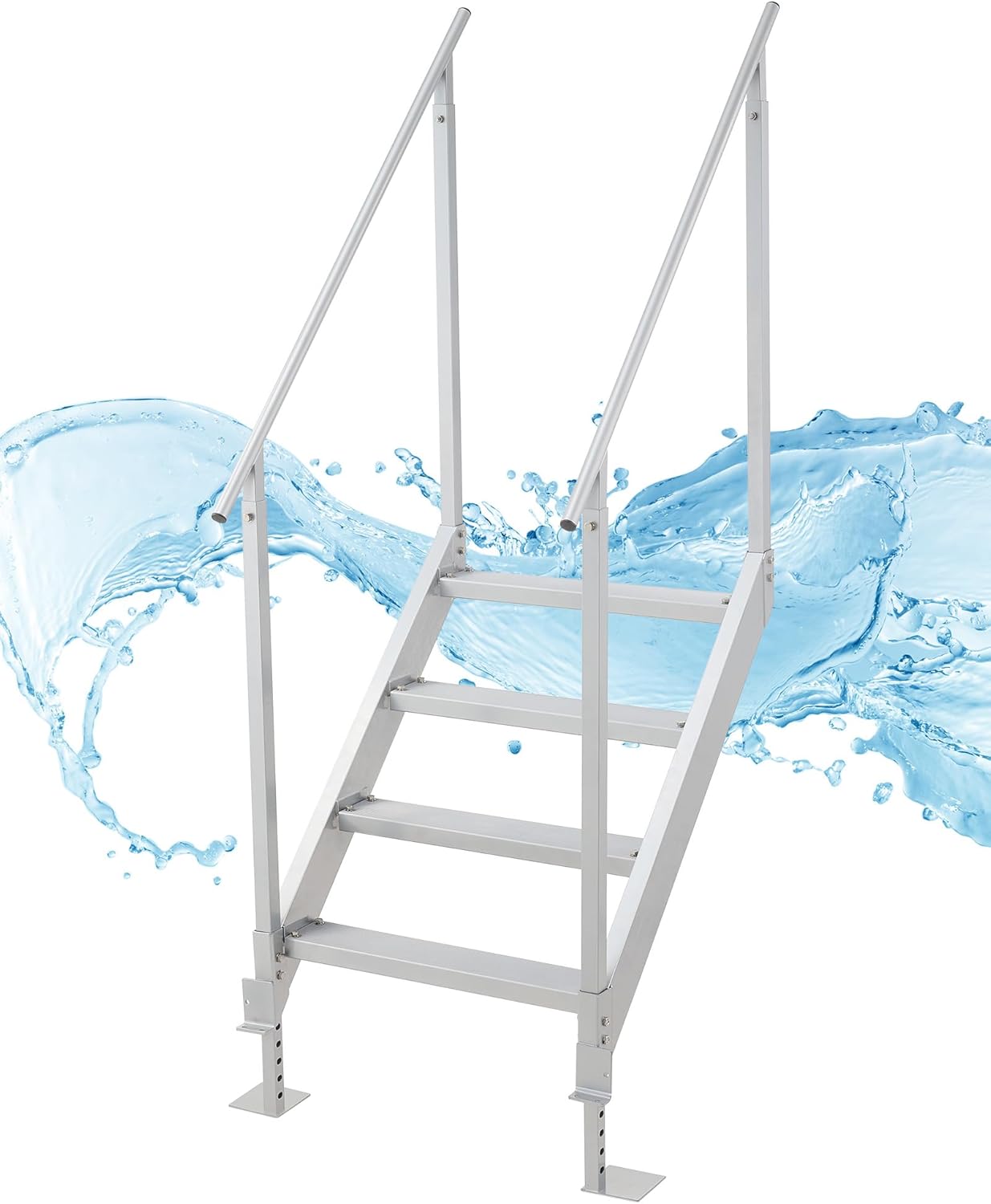 Amazon.com: CO-Z 4 Step Dock Ladder, Pontoon Boat Ladder with 500lb ...