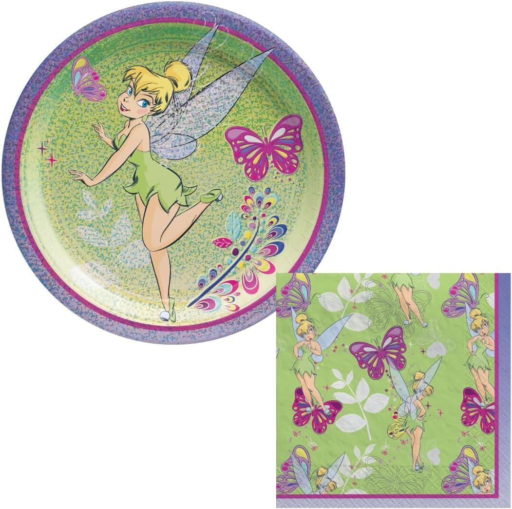 Amazon.com: Tinkerbell Party Supplies Bundle Including Fairy Plates and ...