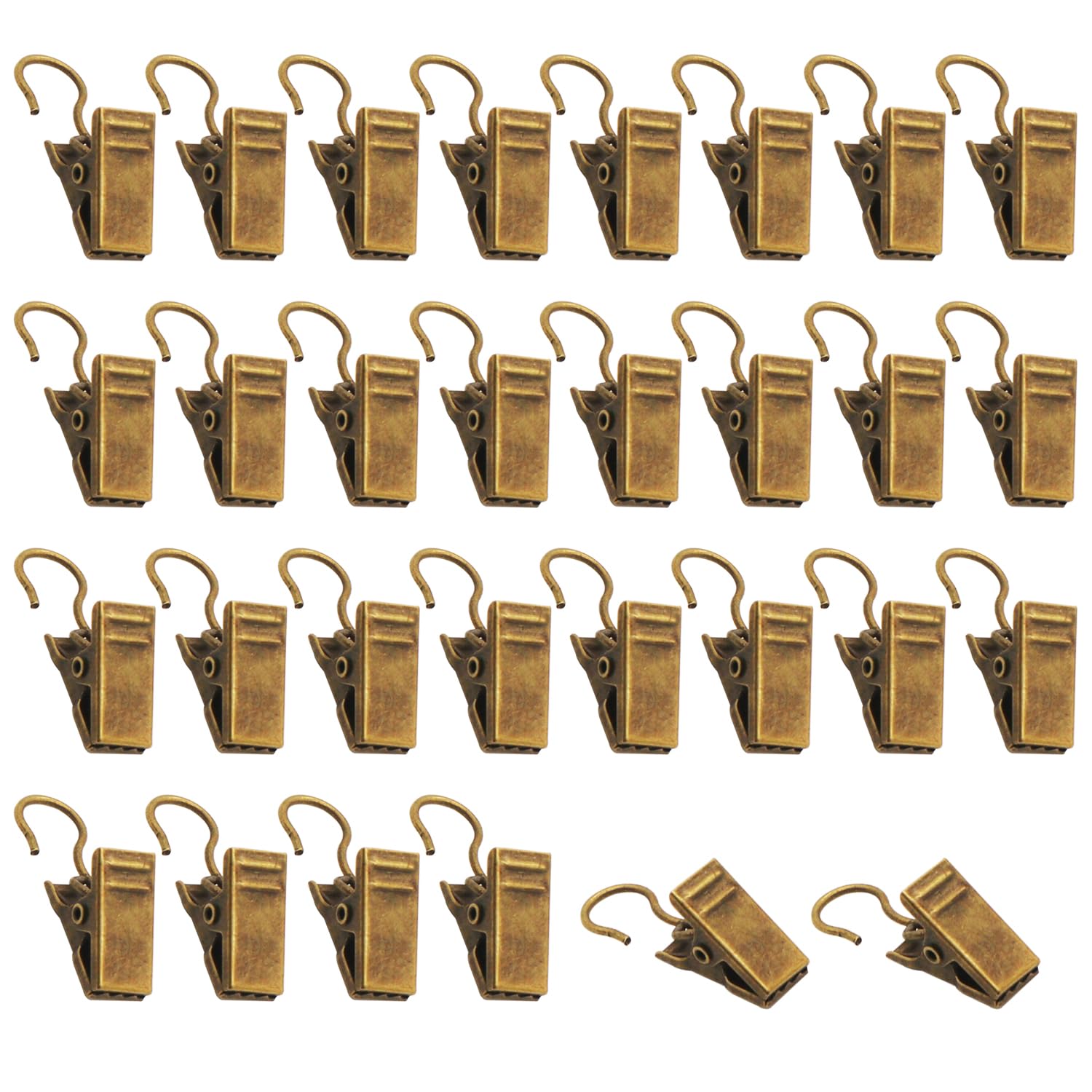 Amazon.com: GUKBIAY Pack of 80 Antique Brass Small Heavy-Duty Hook Clip ...