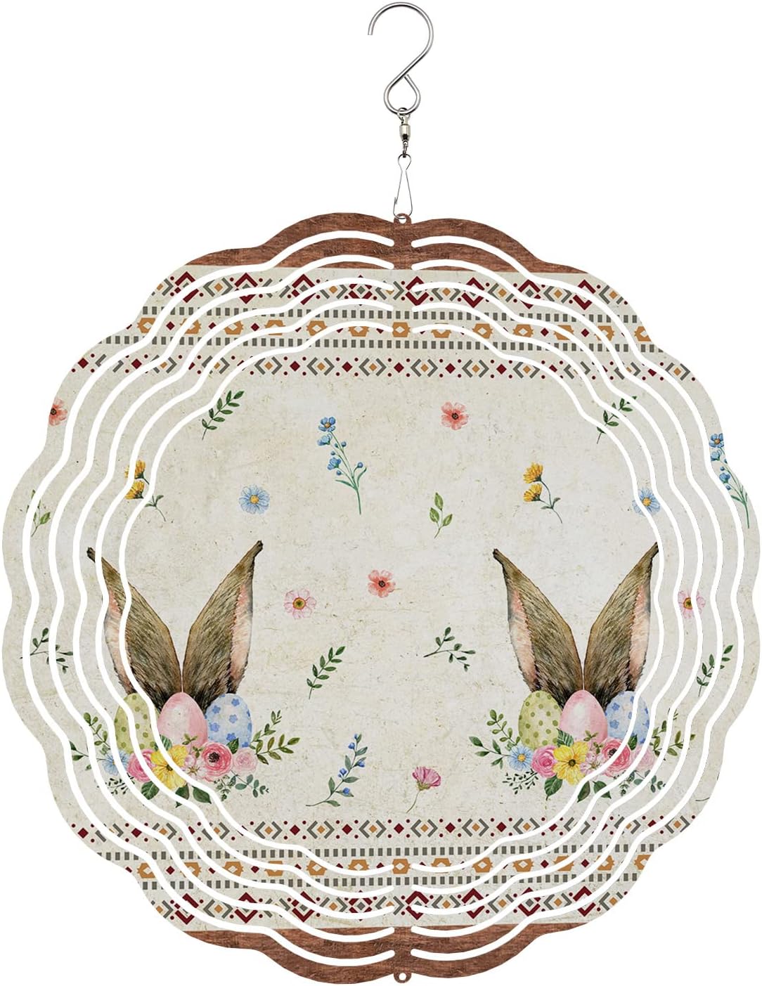 Amazon.com: Easter Rabbit Ears Wind Spinner Outdoor Clearance,12" Round ...