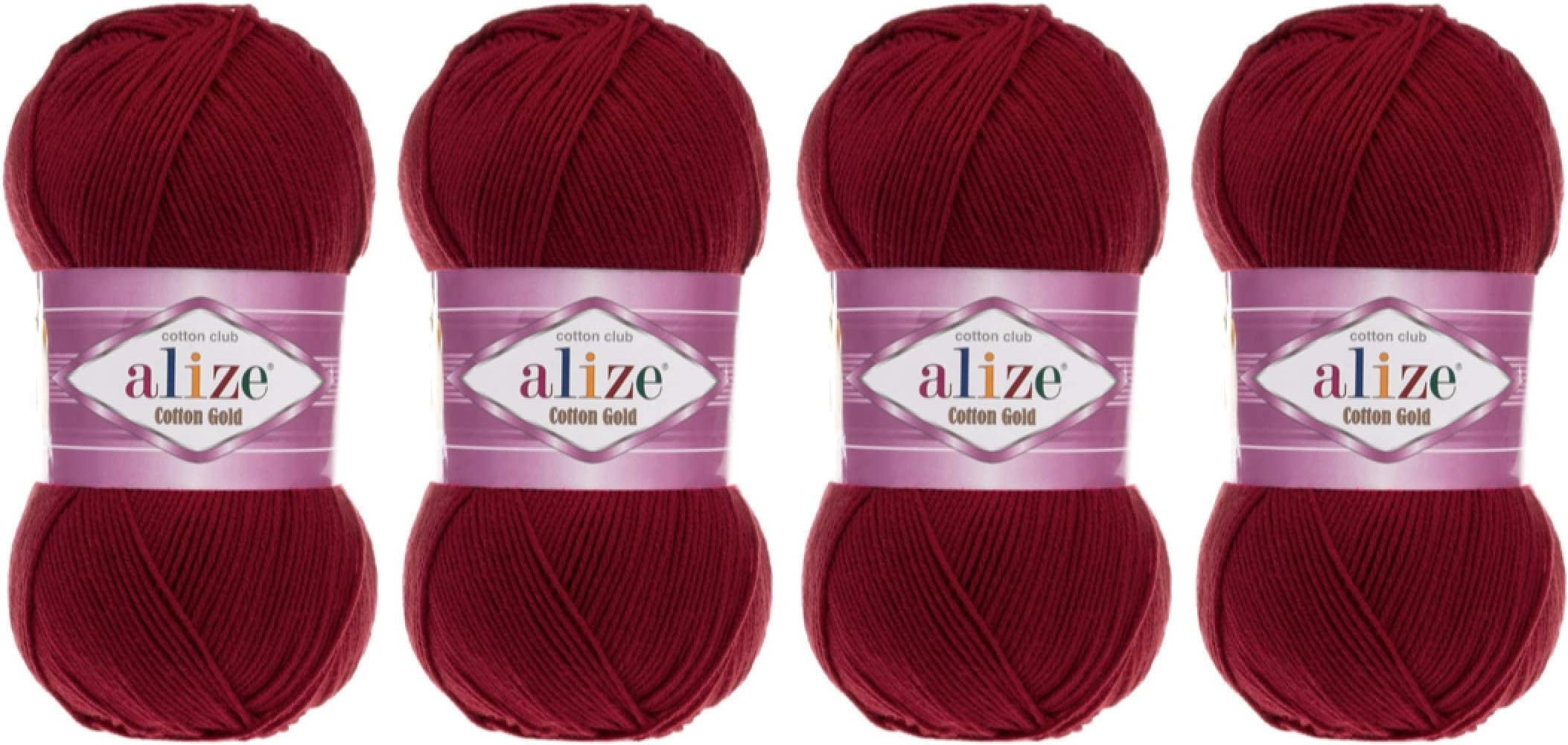 Amazon.com: 55% Cotton 45% Acrylic Yarn Alize Cotton Gold Thread ...