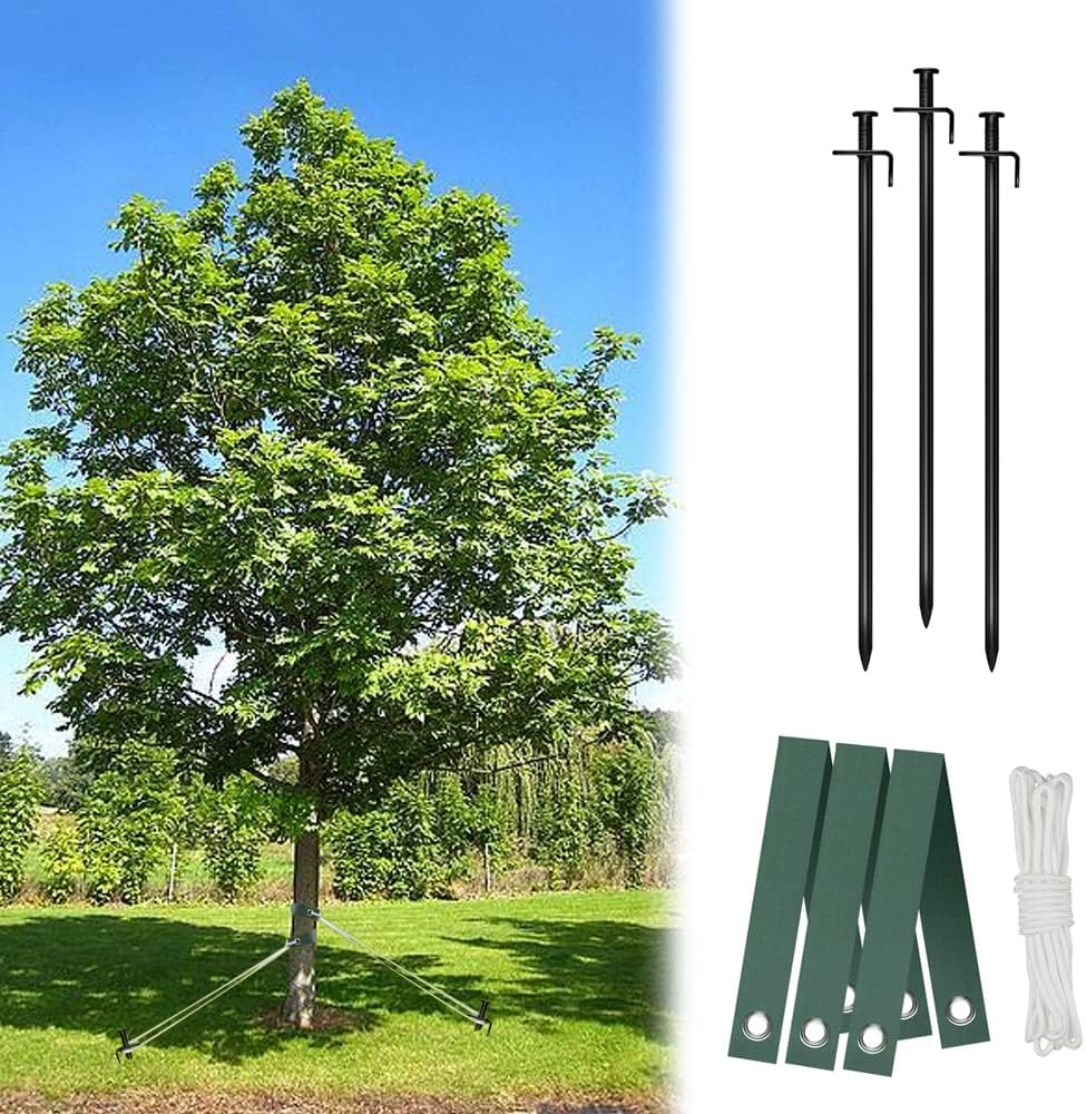 Amazon.com : Heavy Duty Steel Tree Stake Kits, Tree Staking and ...