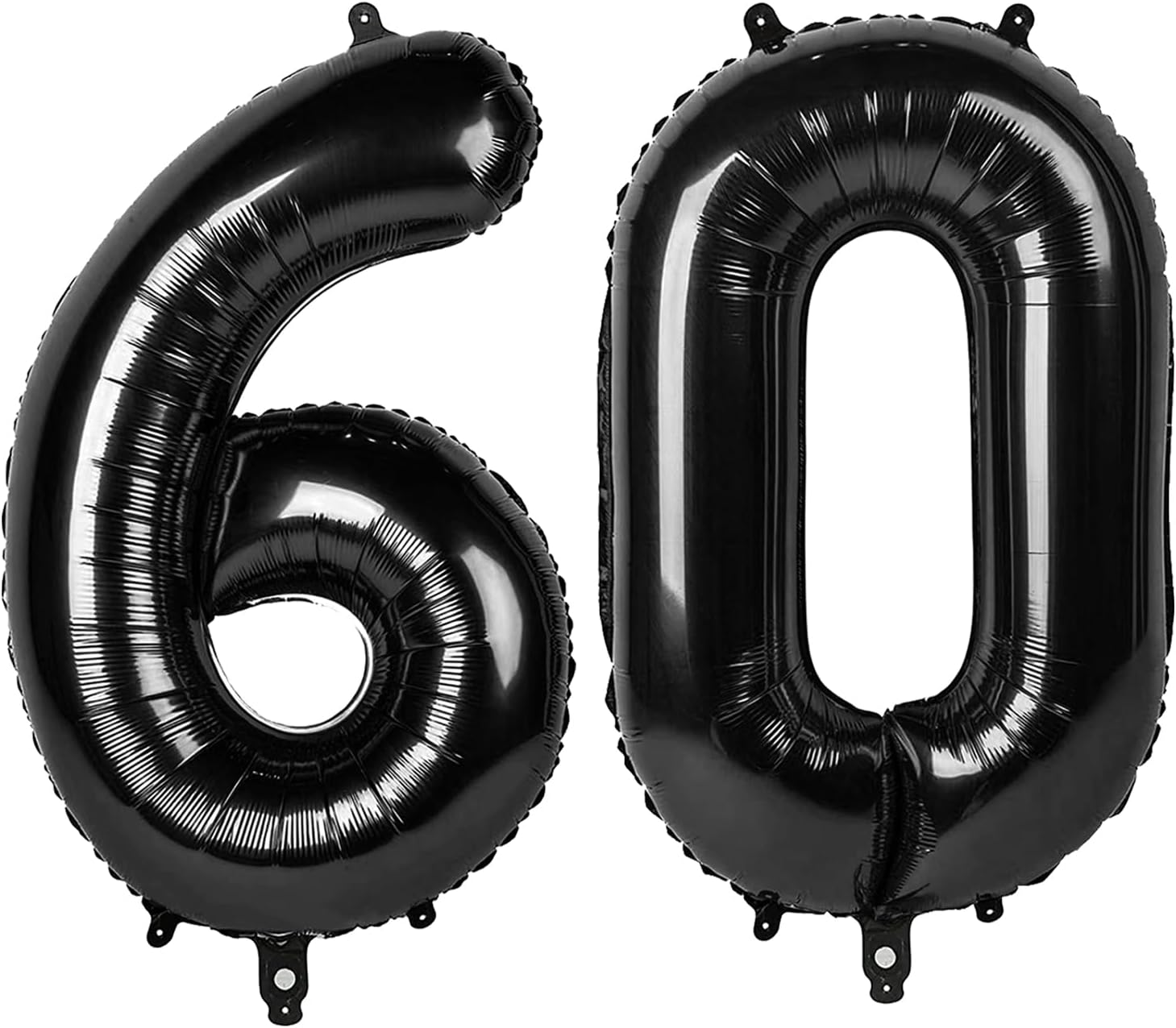 Amazon.com: 60 Balloon Number, Black Number 60th Birthday Balloons 40 ...
