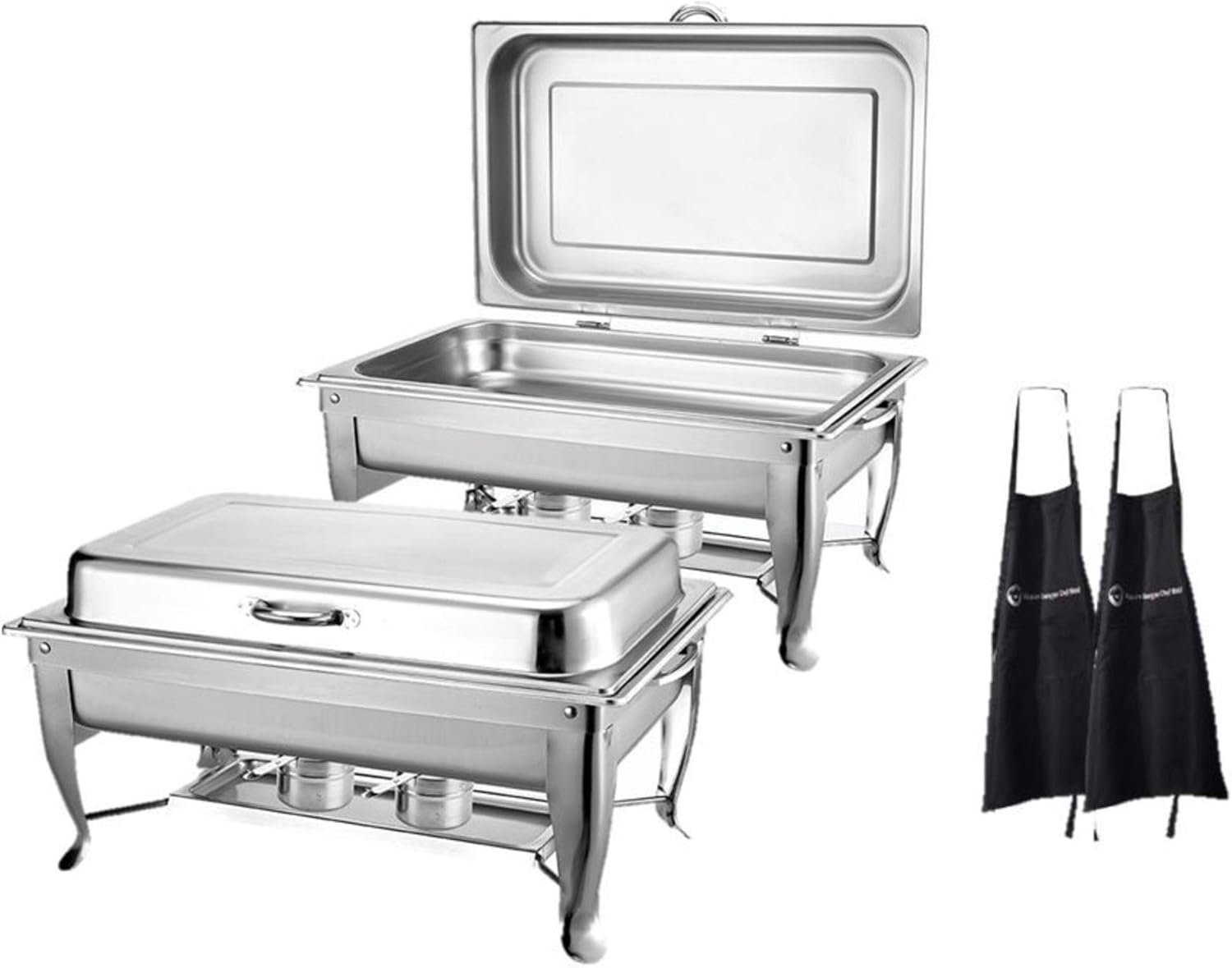 Amazon.com: CHEFQ [2 Pack| 8Qt Deluxe Hinged Chafing Dish Foldable ...