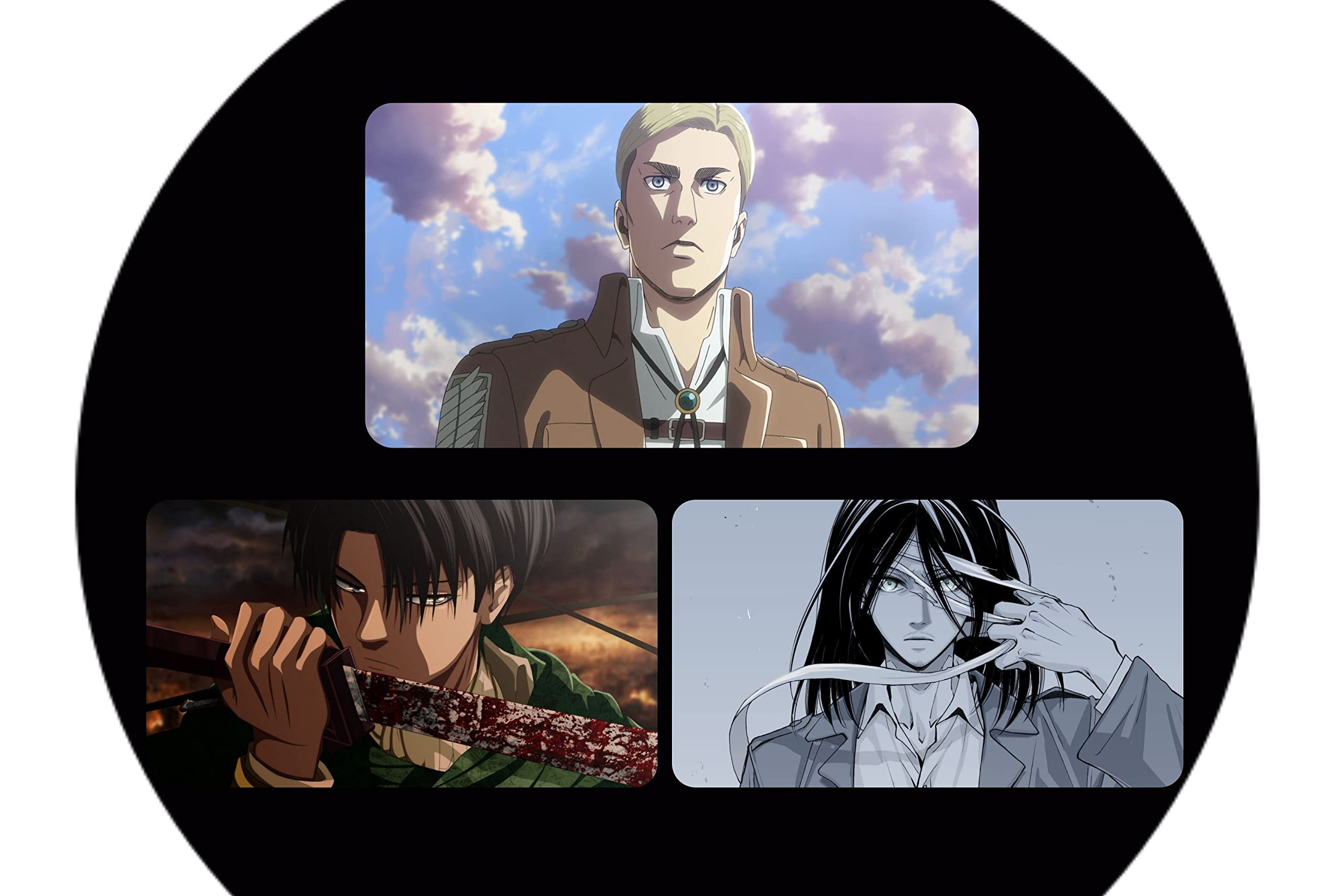 Attack On Titan Anime Poster Levi Erwin And Eren Anime | Desertcart New ...