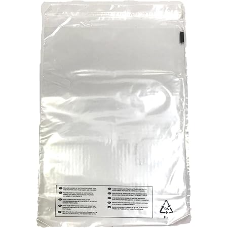 100x FBA Approved 1.8mil 45 Micron Poly Bags Self Seal Crystal Clear ...