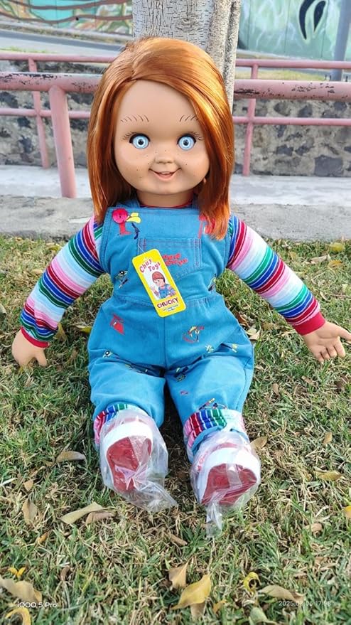 chuy toys Muñeco Chucky Niño Bueno de Peluche, 80 cm, Overol Azul Pana ...