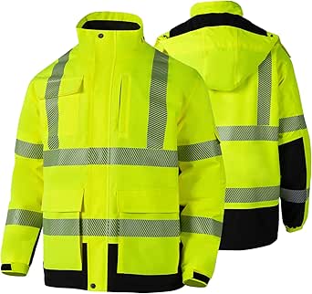 Amazon.com: FONIRRA Hi Vis Safety Jackets for Men Waterproof ANSI Class 3,Graphene Heated ...