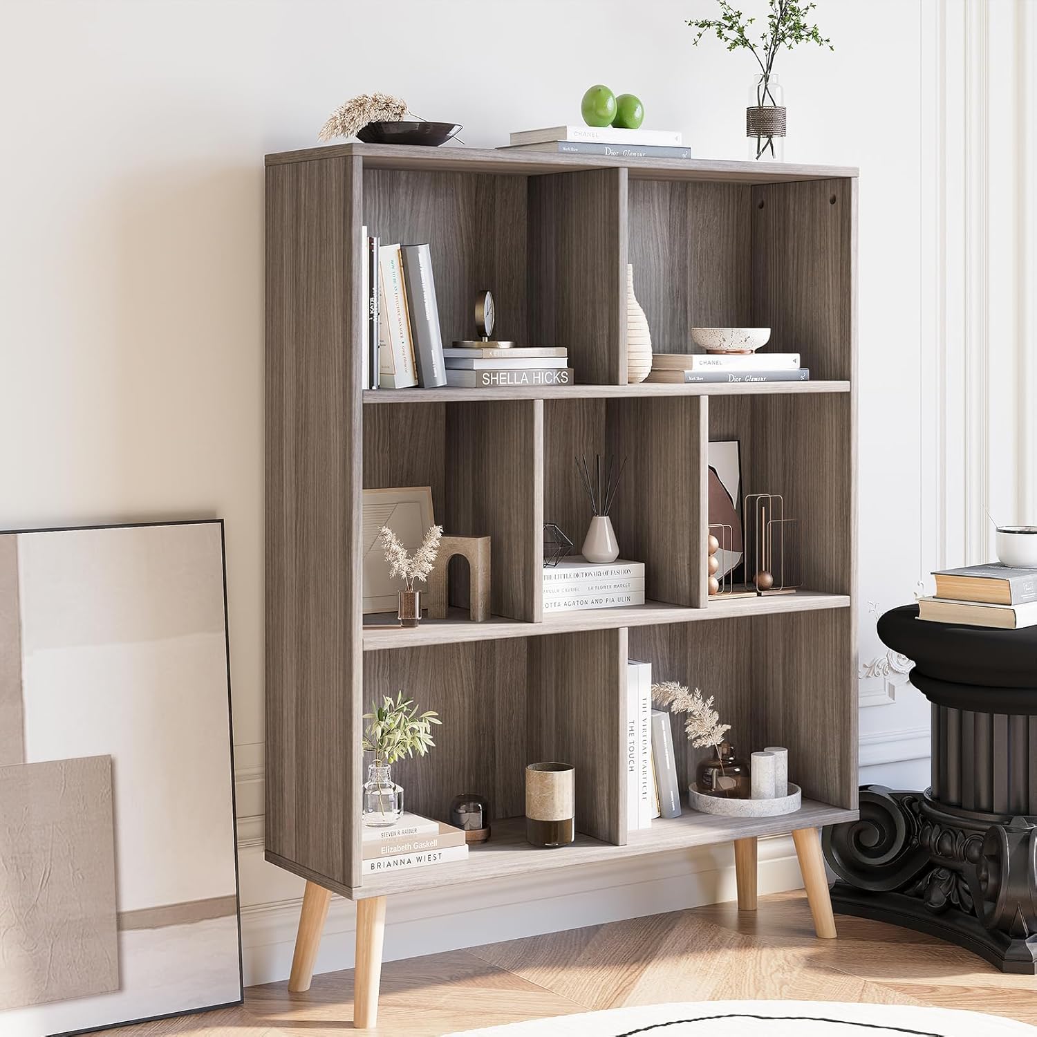 VICLLAX Estante abierto de 3 niveles con patas, estantes de ...