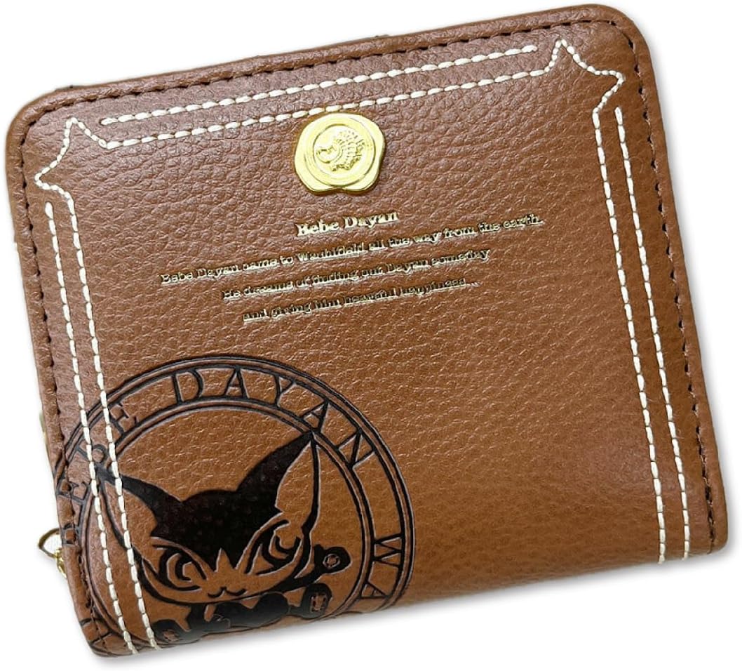 Amazon | [文月] BebeDayan ベベダヤン コアスタンプ ラウンドファスナー コンパクト 2つ折り財布 レディース (ブラウン) | 文月 | 財布