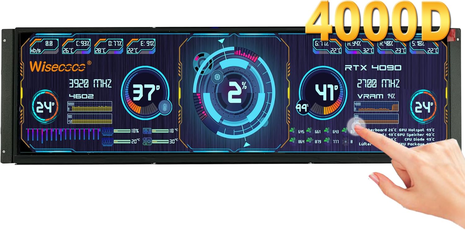 Amazon.com: wisecoco Monitor táctil LCD 2K 2560x720 Bar IPS Display DIY ...