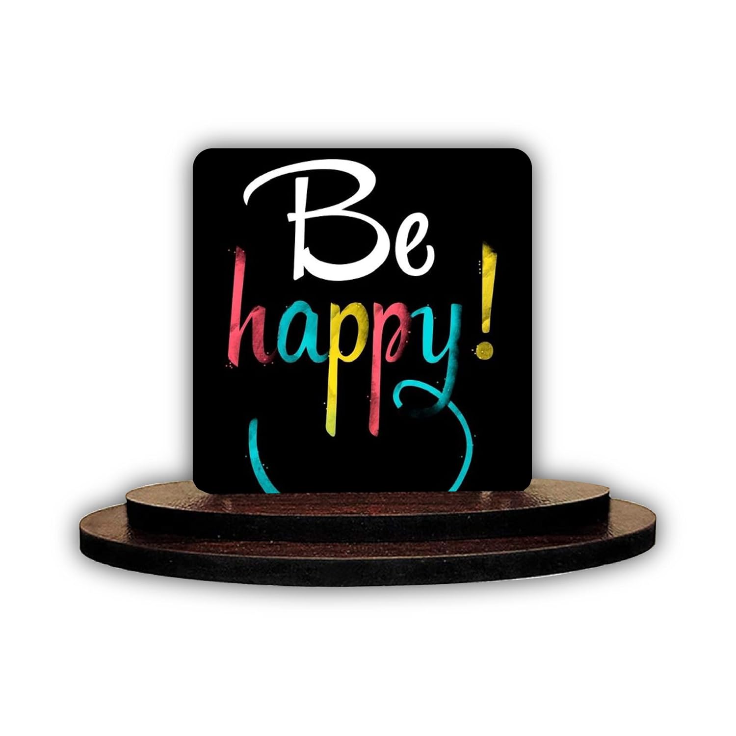 Buy SIGNOOGLE Quotes Be Happy Theme Printed Wooden Car Dashboard Idol ...