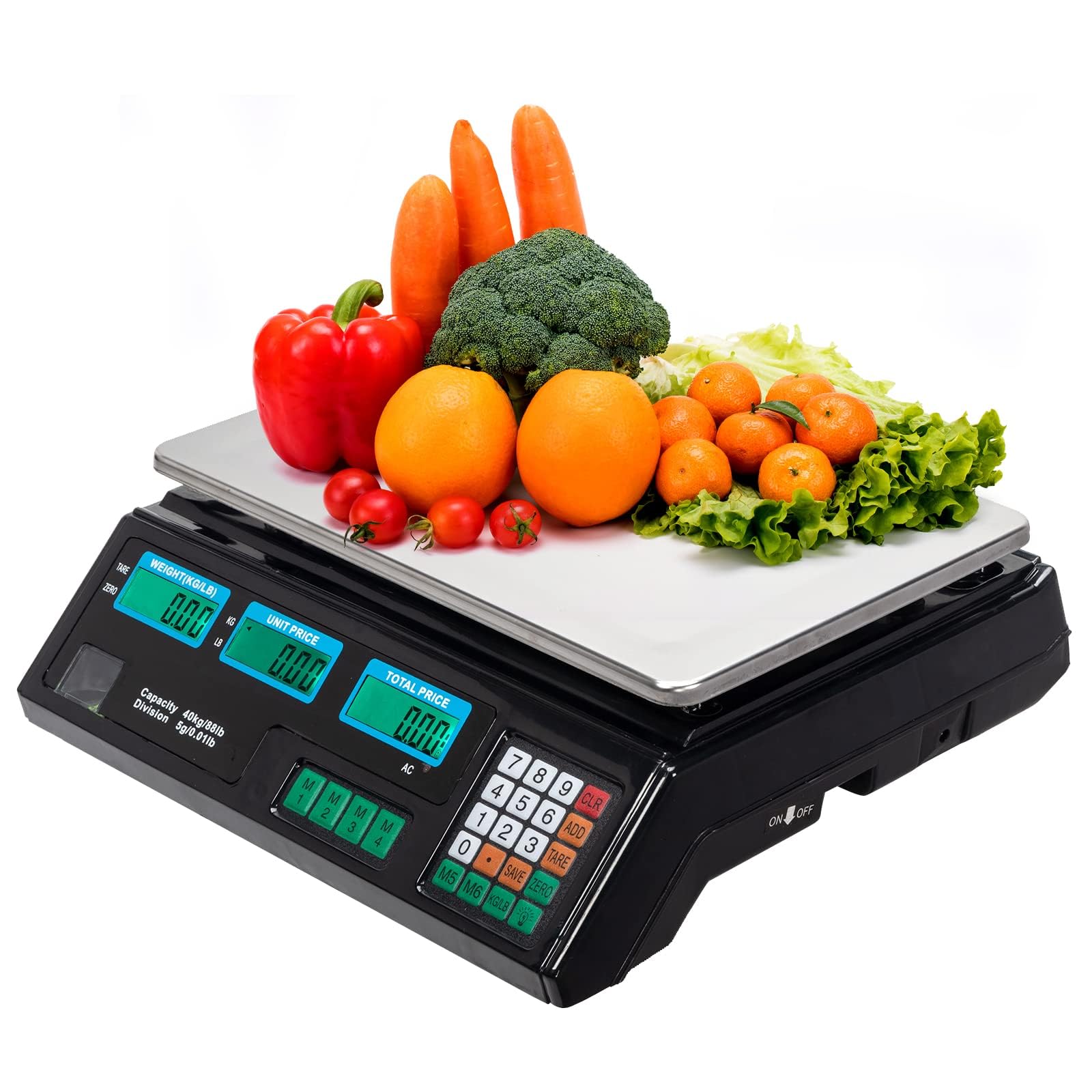 Amazon.com: Commercial Computing Scale Food Pricing Scale 40KG/88LB ...
