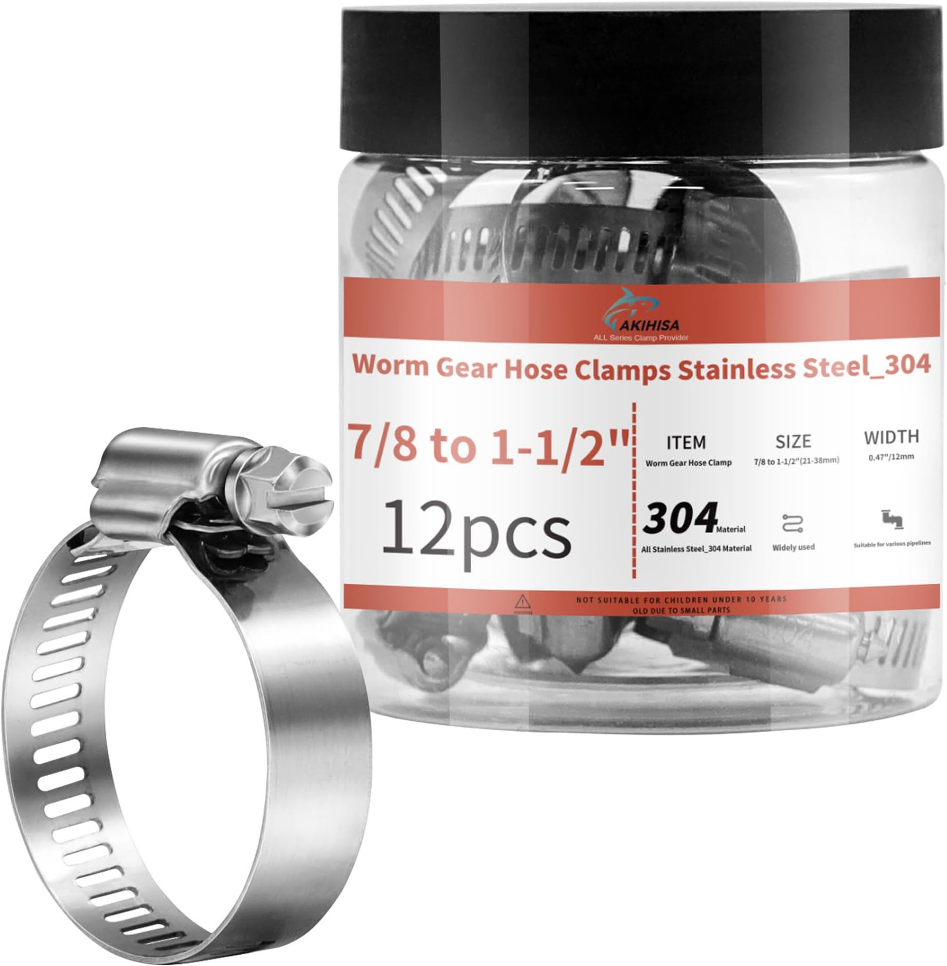 Amazon.com: Winlong Stainless Steel Hose Clamps - 16 Pack Worm Gear ...