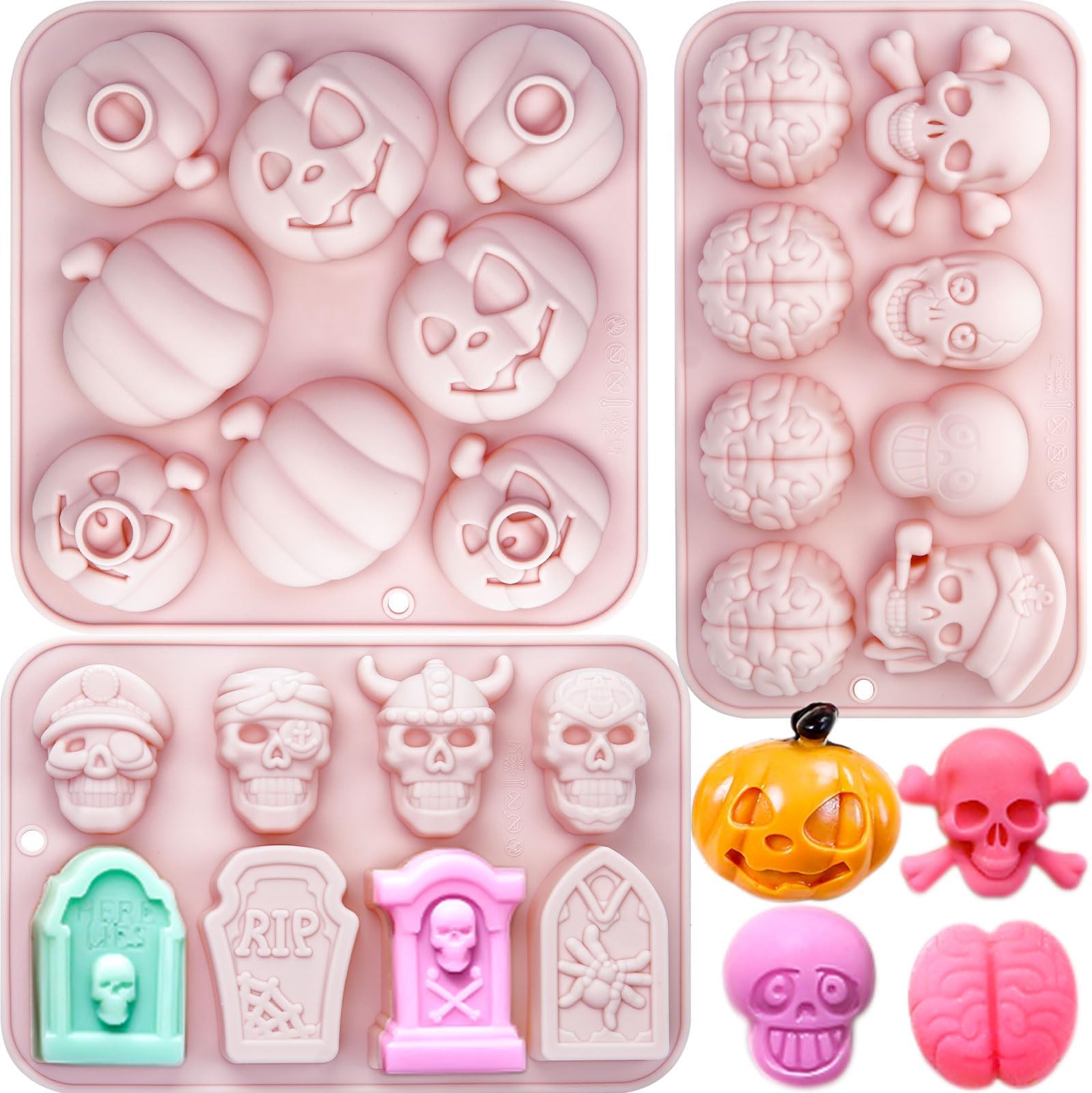 Amazon.com: Skeleton Skulls and bones Silicone Pan Candy Chocolate ...