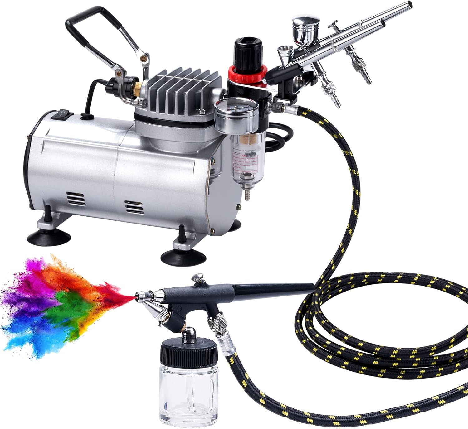 Amazon.com: Airbrush Kit with Compressor, 1/5HP Motor with MAX100 PSI ...