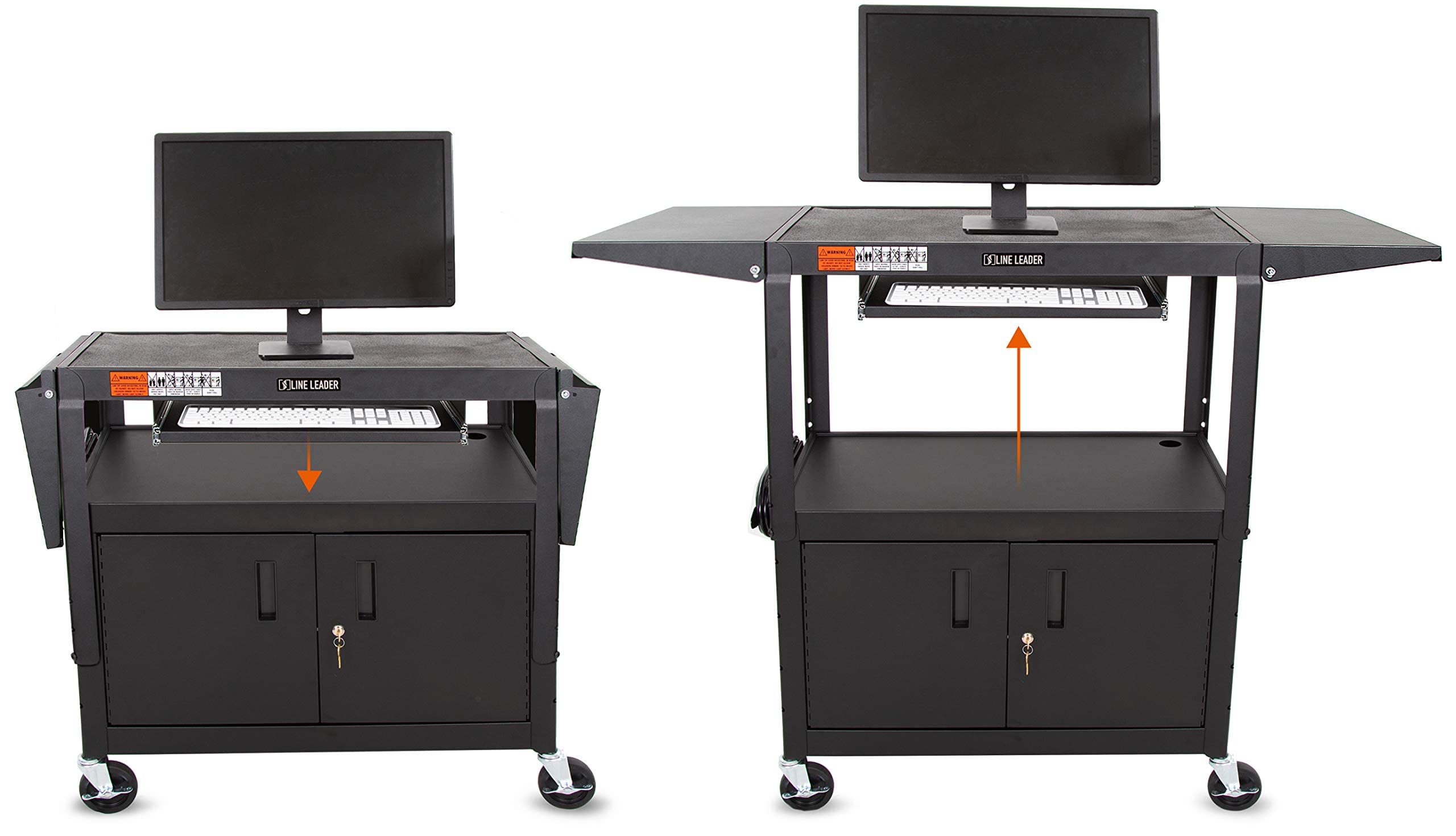 Av Cart With Locking Cabinet Mobile Device Storage Cart, Locking,