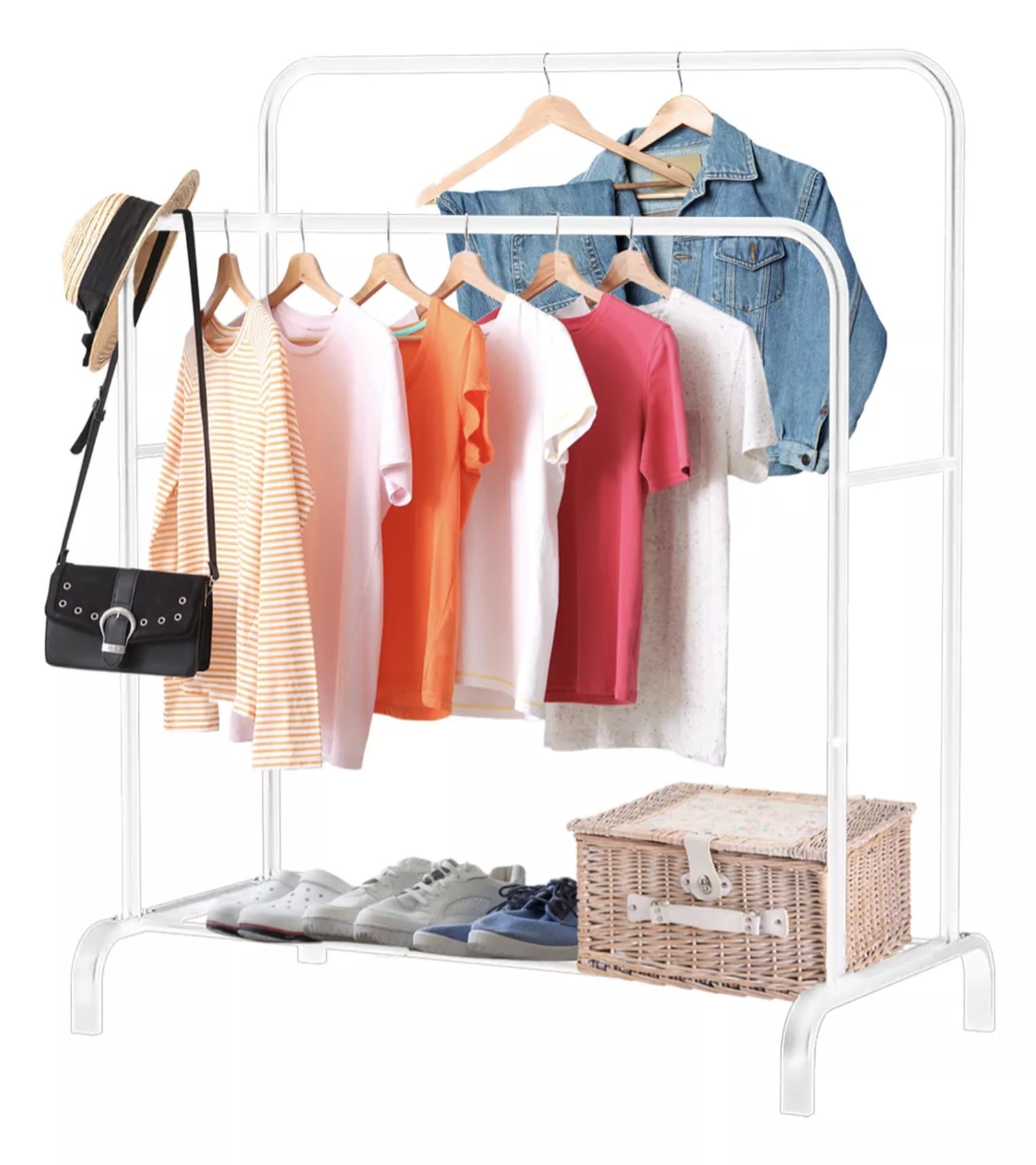 SELECTSHOP Perchero Organizador Rack Doble Armario Para Ropa Closet Doble Poste Perchero De Piso ...
