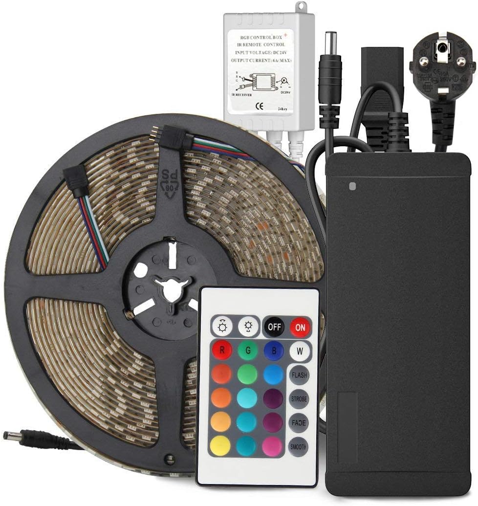 LED Streifen 10M 32.8ft 60Leds/M RGB 5050 SMD 600 LED Lichtband IP65 ...