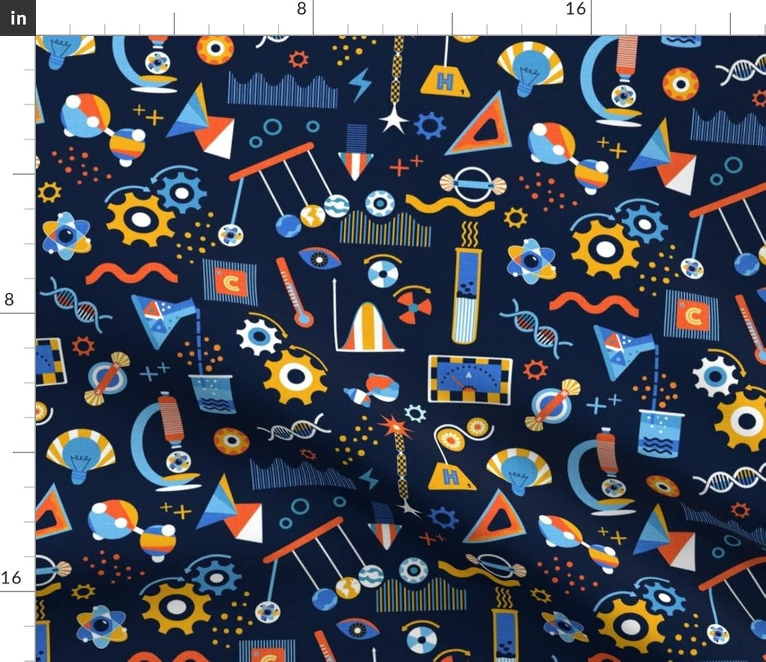 Amazon.com: Science Vibes Fabric - Mod Science (RFS) - Blue Physics ...