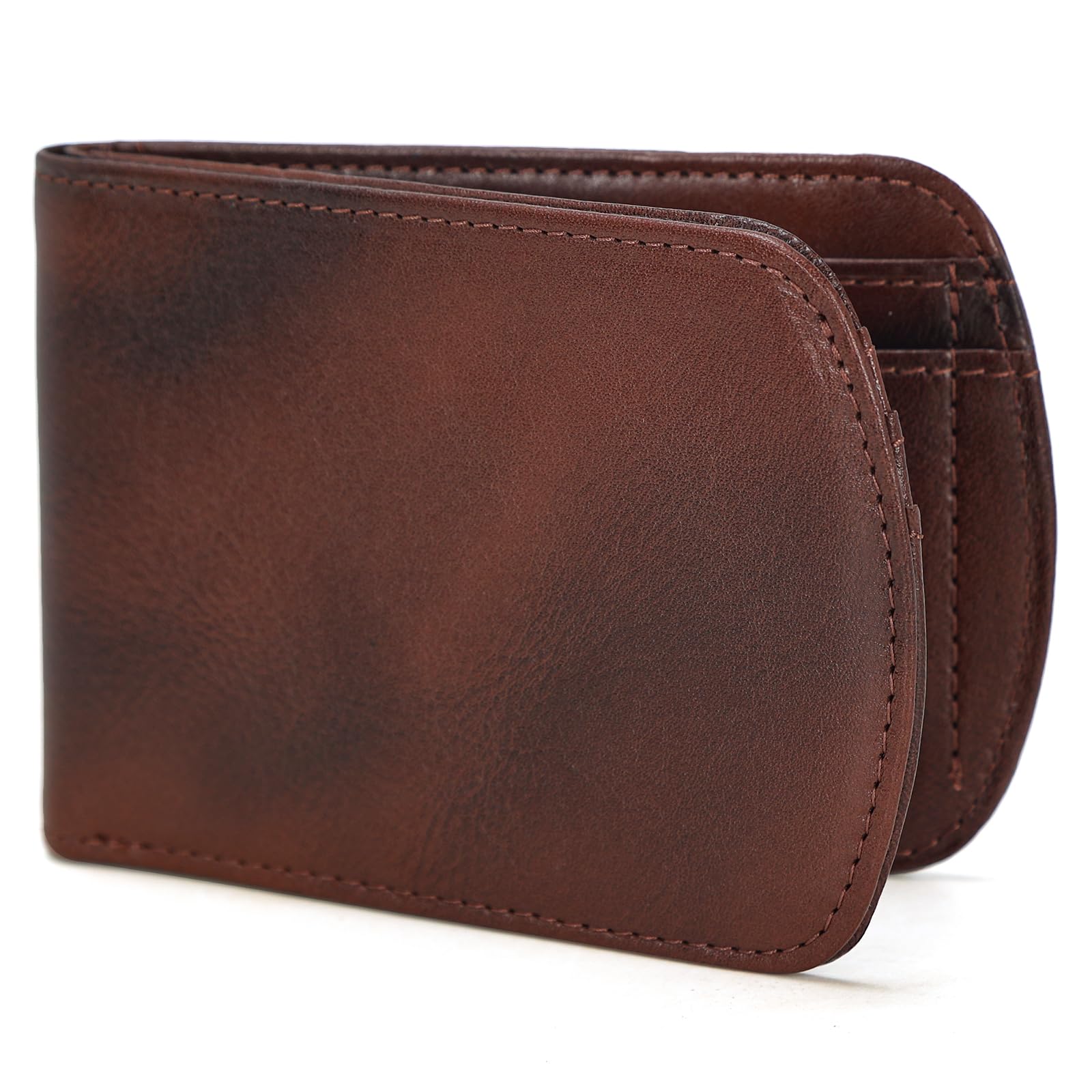 Amazon.com: Polare Slim Curve Front Pocket RFID Blocking Italian Real ...