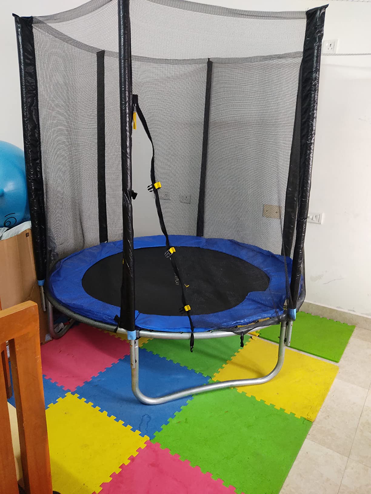 VAQUITA Jumping Trampoline with Safety Enclosure Net, Poles, Safety Pad ...