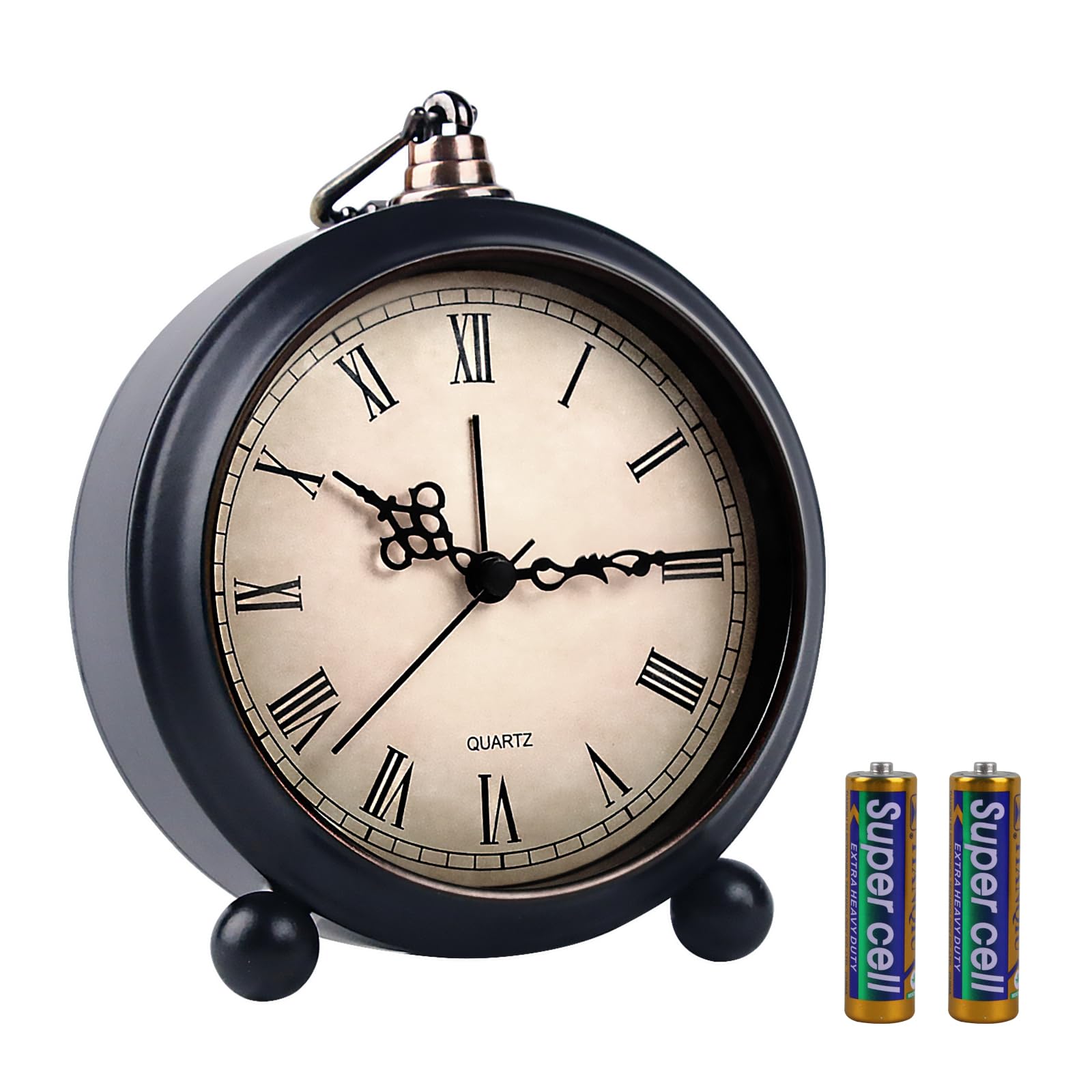 Amazon.com: pxy Retro Alarm Clock for Heavy Sleepers 3D Dial Battery ...