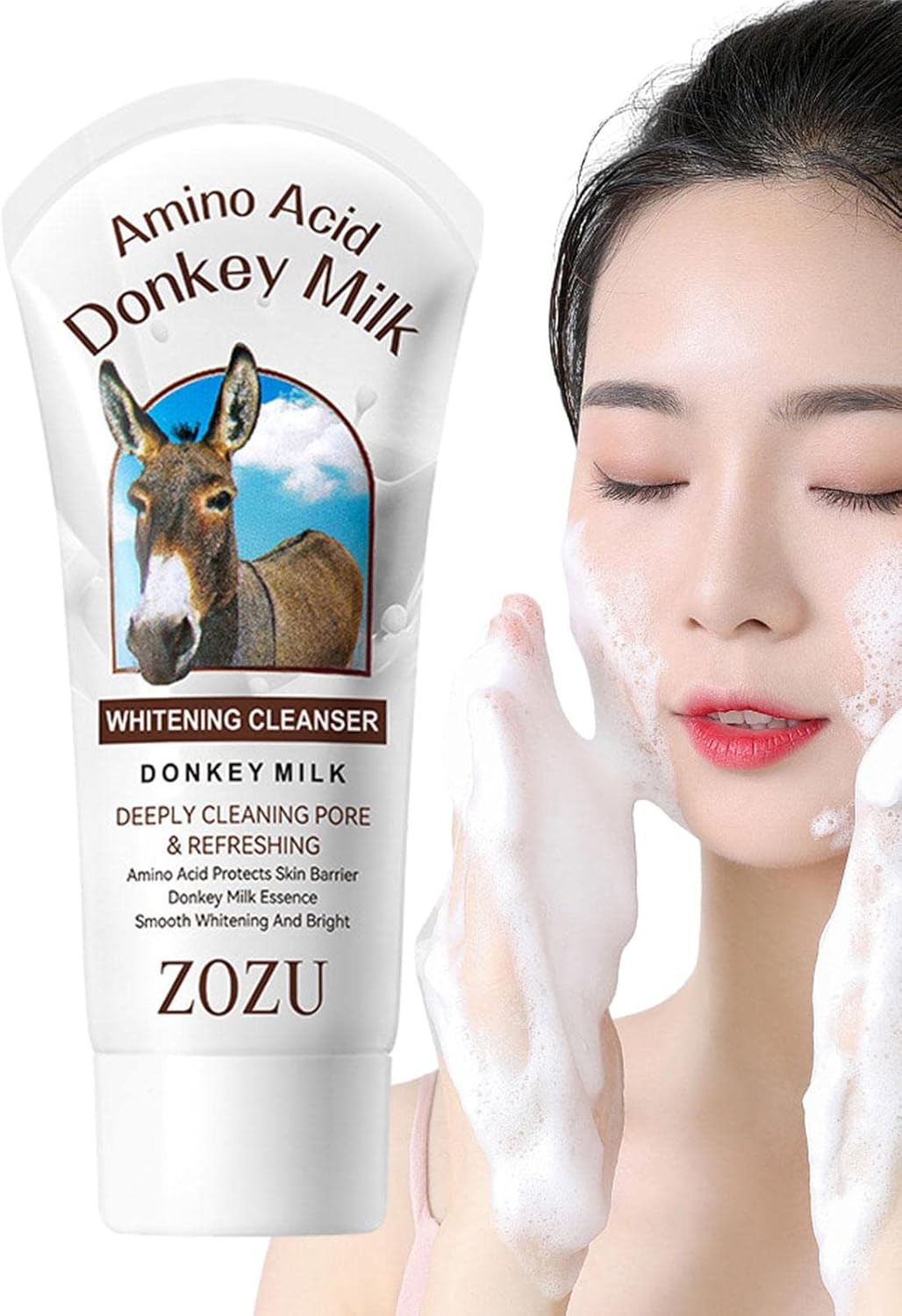 Amino Acid Cleanser - Amino Acid Donkey Milk Facial Cleanser, Hydrating ...