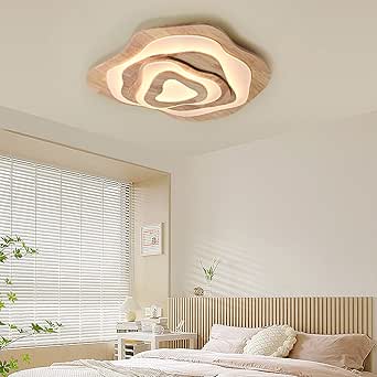 Amazon.com: WalmHomie Wood LED Ceiling Light, Modern 50W Flush Mount ...