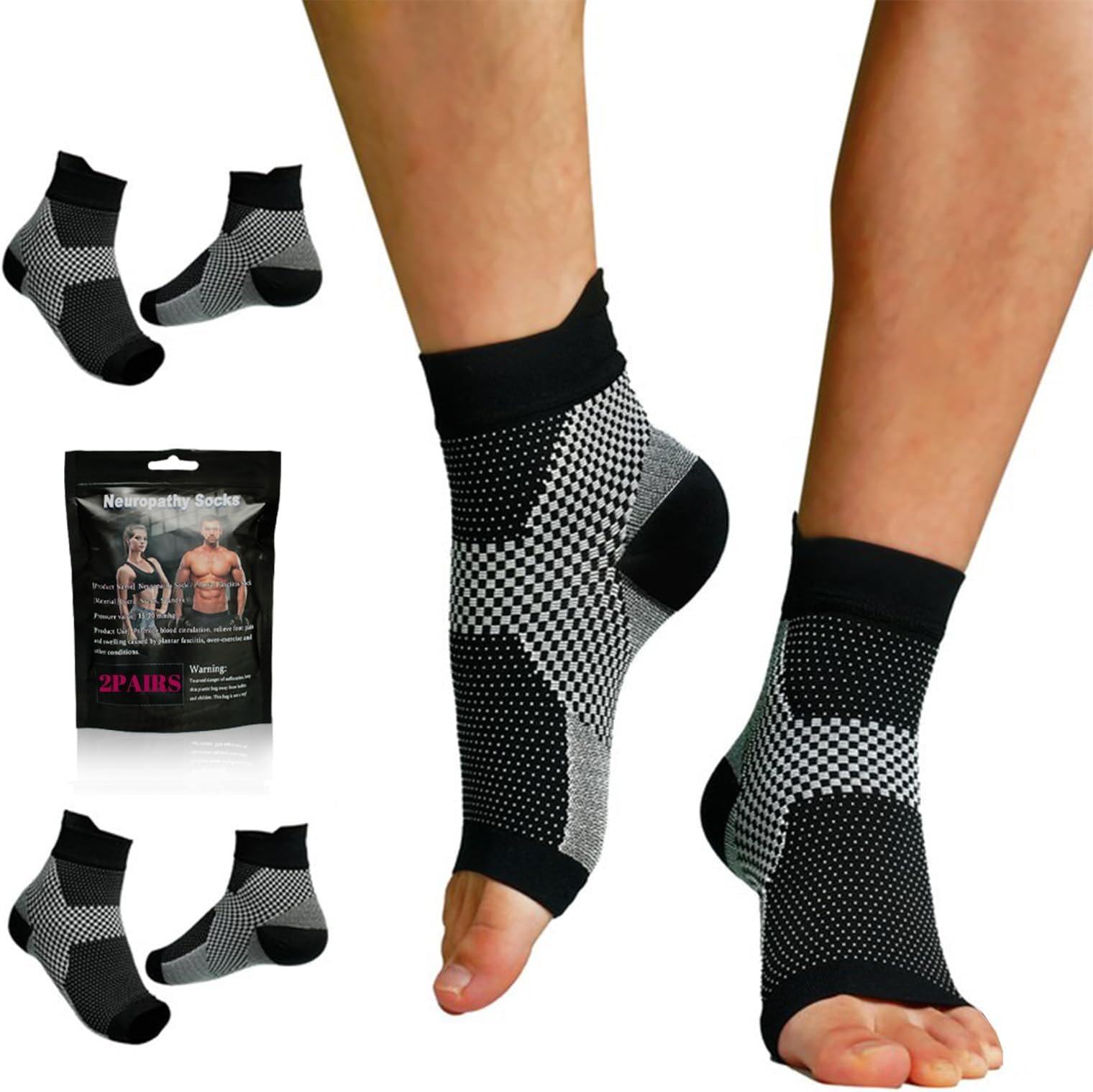 Amazon.com: Sgjdewo Neuropathy Socks for Men Women (2pairs) - Soothe ...