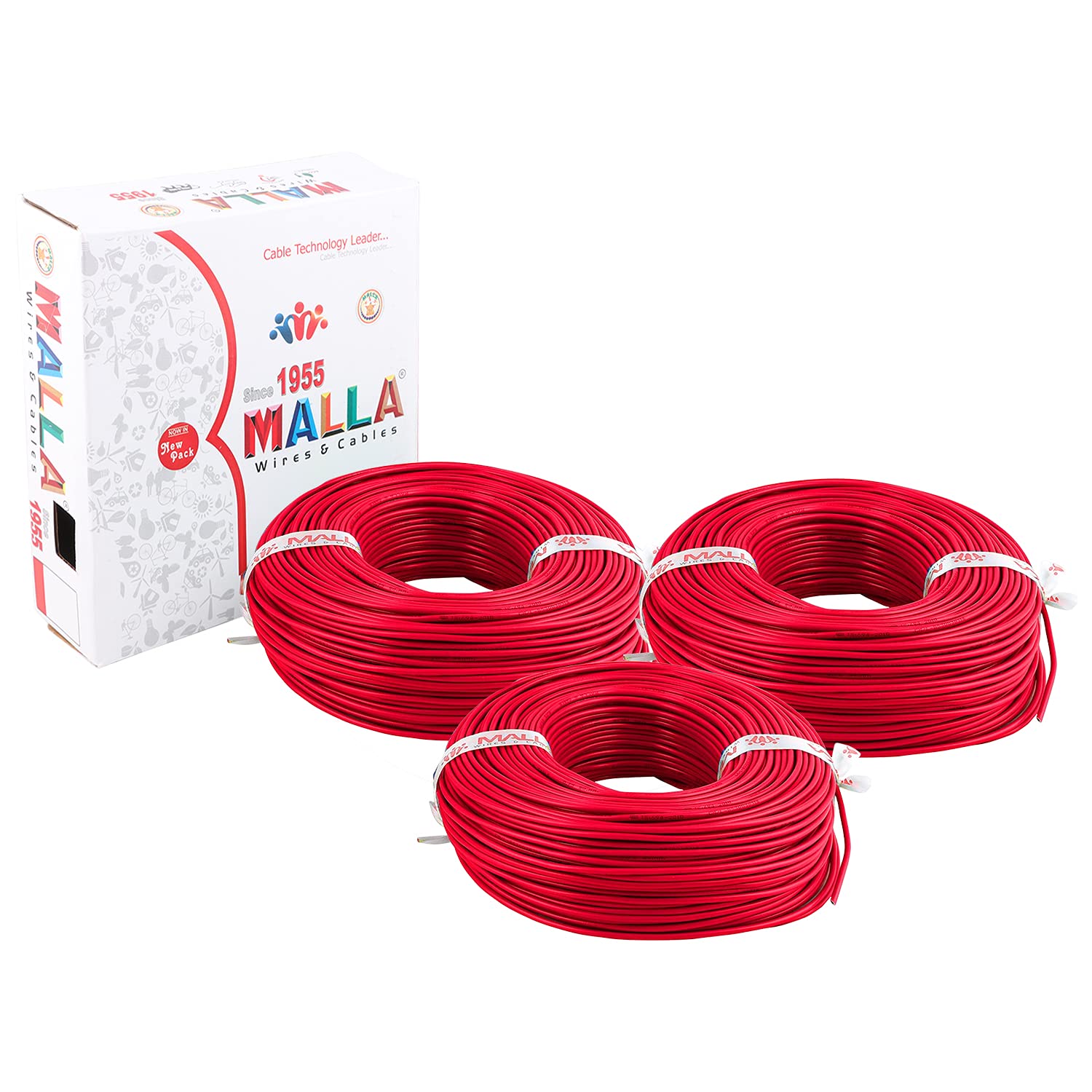 Buy MALLA Copper Wire with Triple Layer PVC Coating, Single Core ...