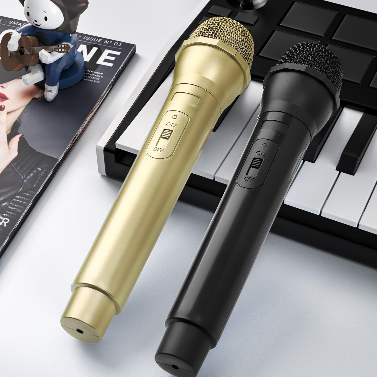 Facmogu 3 PCS Fake Microphone Prop, Plastic Realistic Prop Microphone ...