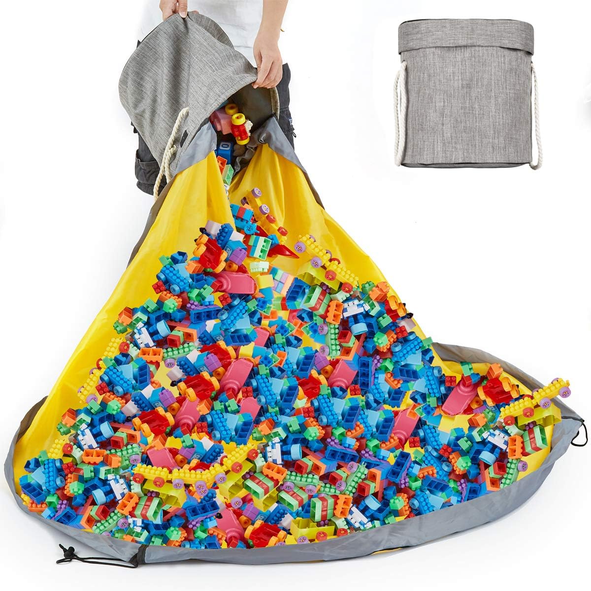 Amazon.com: Alimto Large Play Mat and Toy Storage Organizer Baskets ...