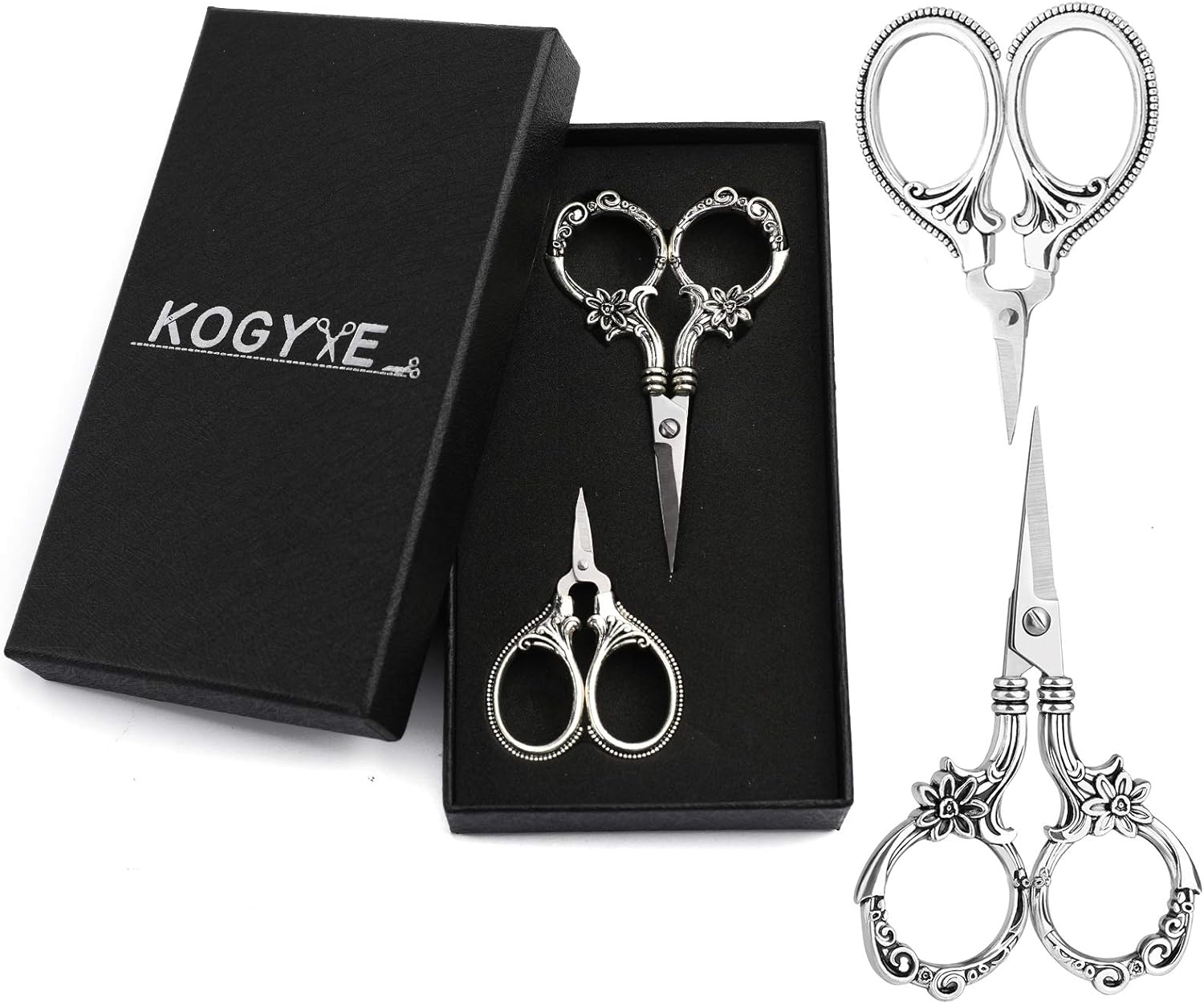 Amazon.com: 2 Pair Embroidery Scissors, Classic Daisy Design Scissors ...