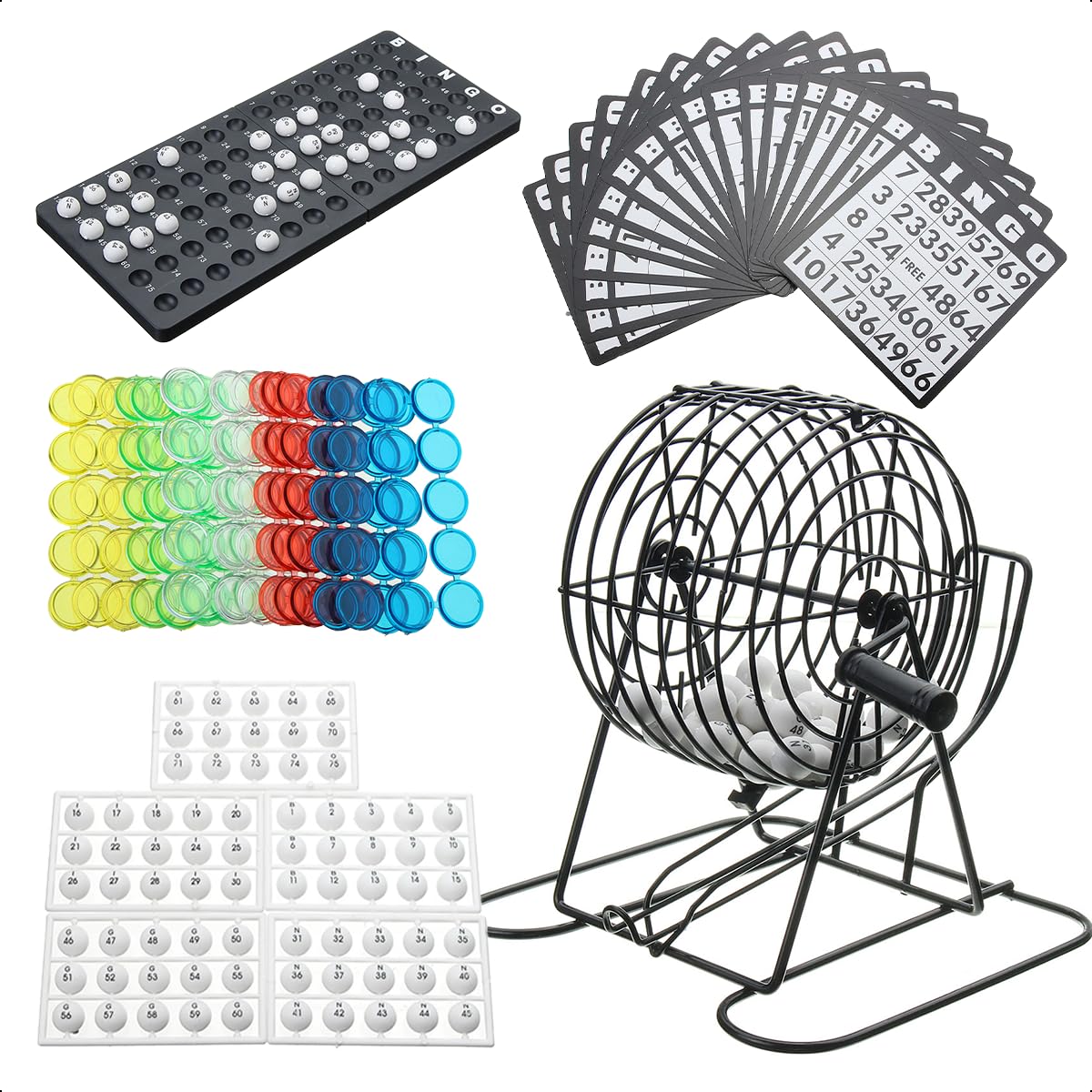 Jogo Bingo Profissional Completo - Globo De Metal Com Cartelas ...