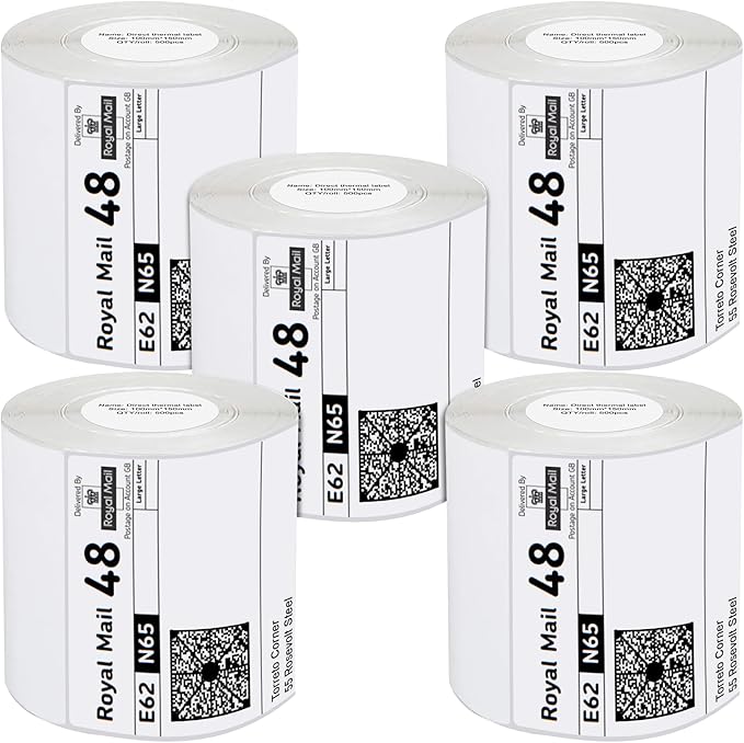 iSOUL 4X6 Direct Thermal Printer Labels 5 Rolls 100mm x 150mm [2500 ...