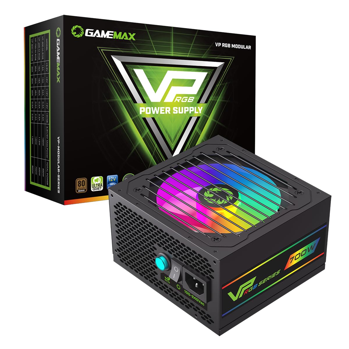 GameMax VP-Series 700W 80 Plus Bronze Power Supply (No Power Cord ...