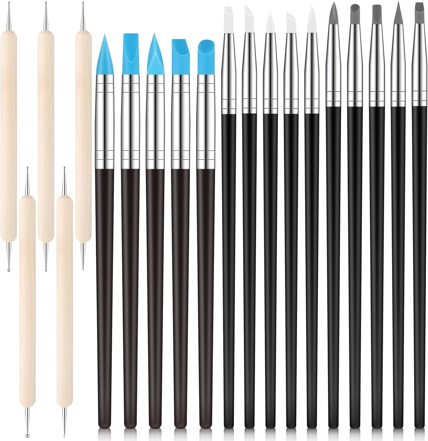 Amazon.com: Mooliwe 20 Pcs Silicone Clay Sculpting Tool Clay Shaping ...