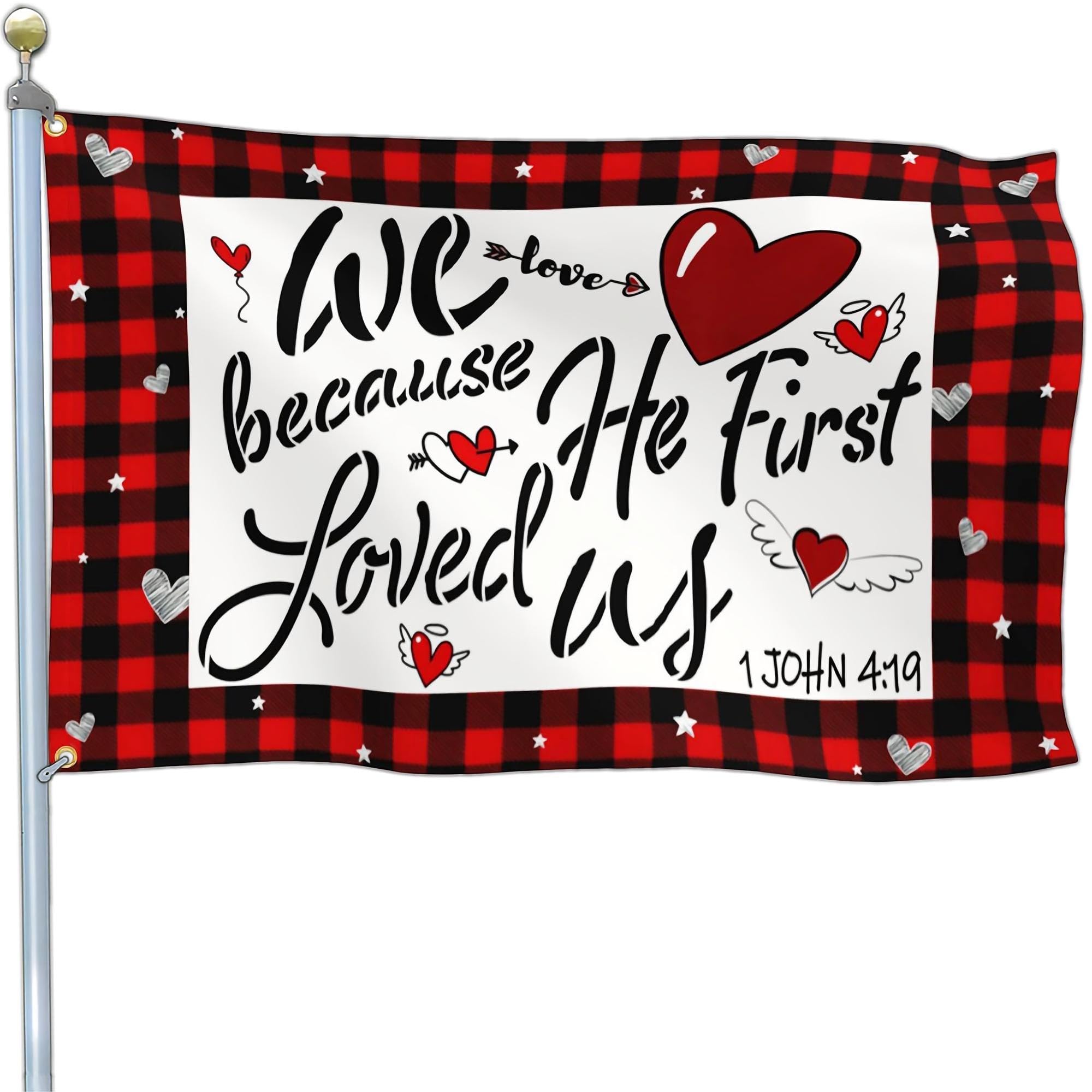 Amazon.com : Shuitouk Valentines Day Flags 3x5 Outdoor Welcome Seasonal ...