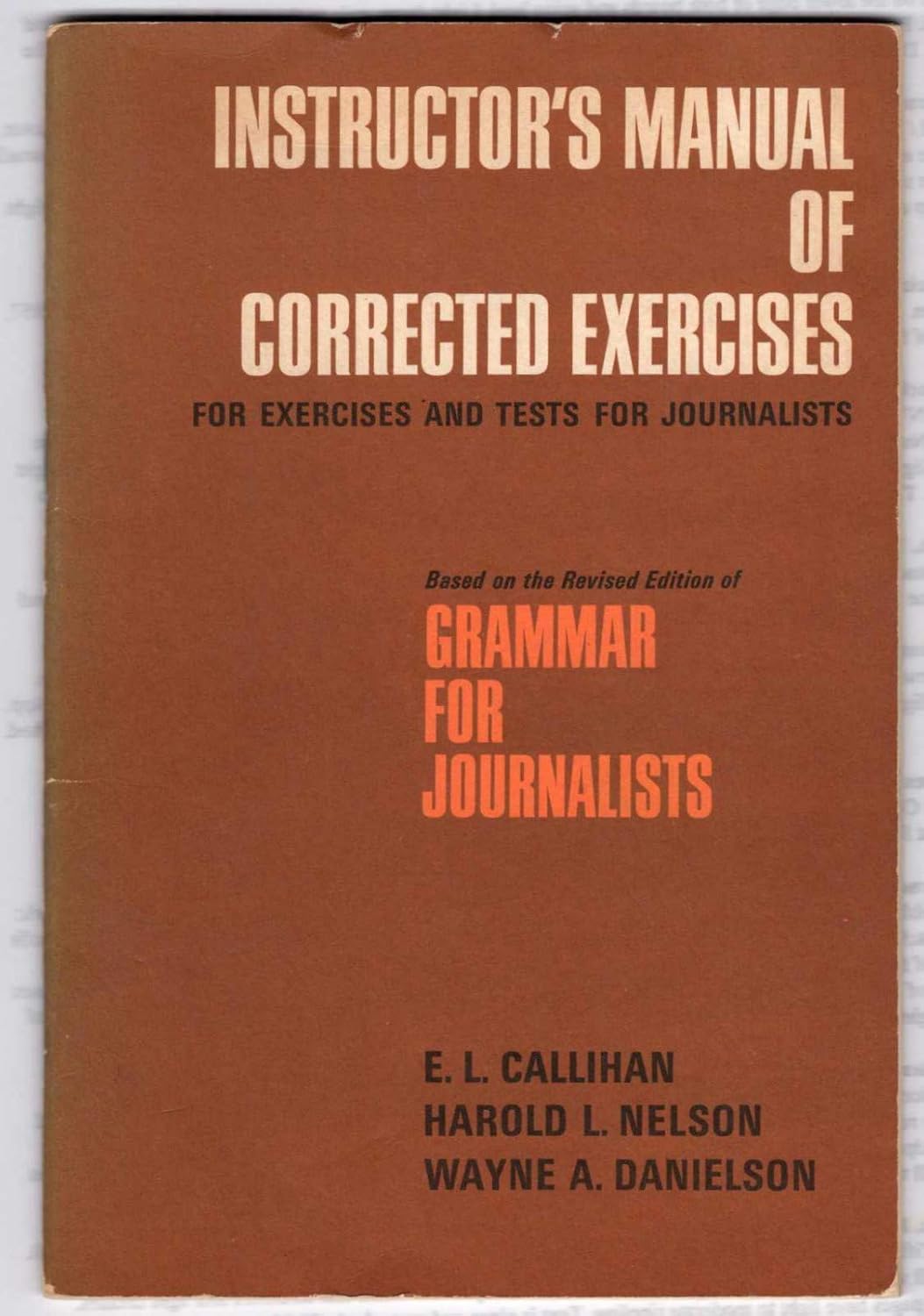 Instructor's manual of corrected exercises for Exercises and tests for ...
