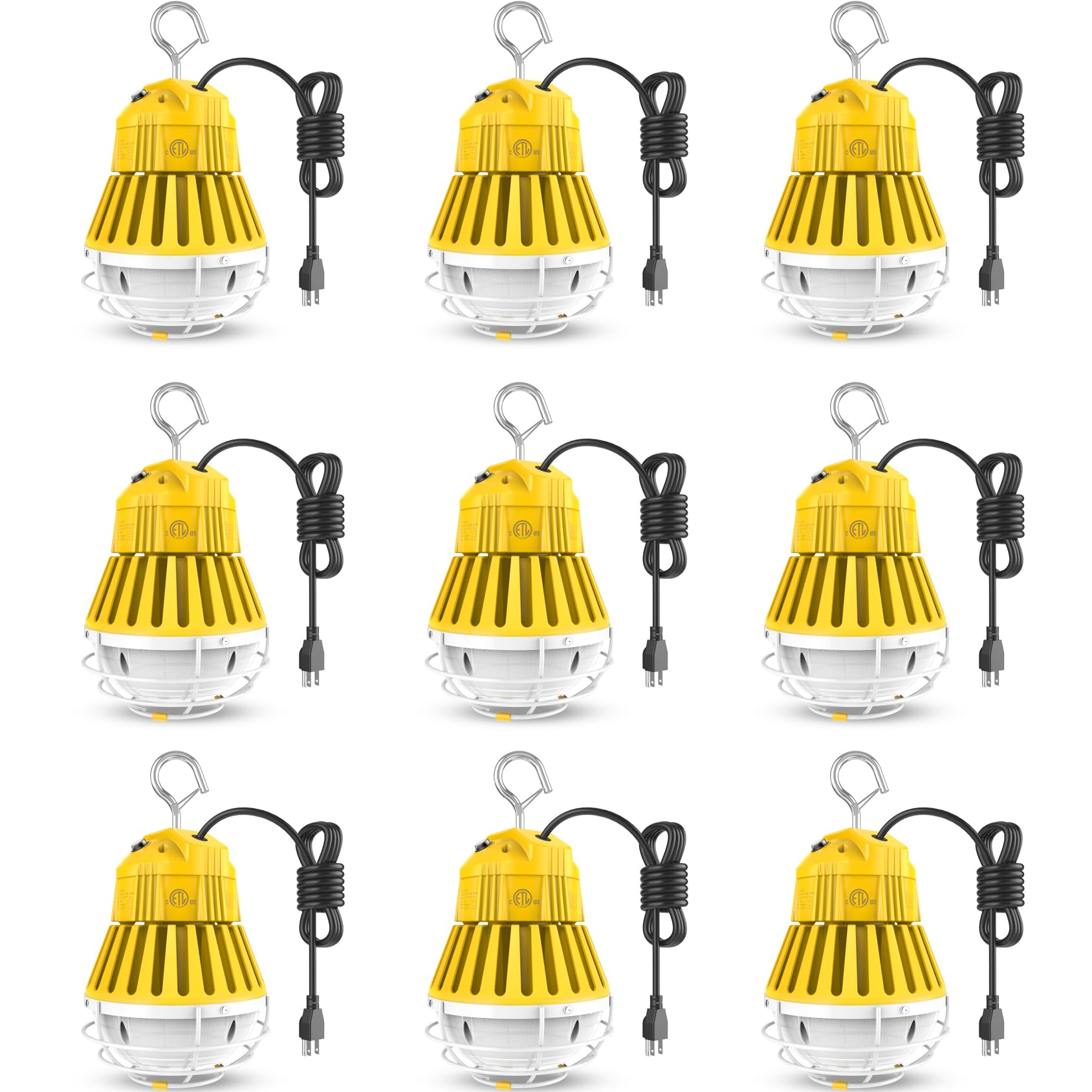 Snapklik.com : 9 Pack 100W LED Temporary Work Light ETL DLC Listed ...