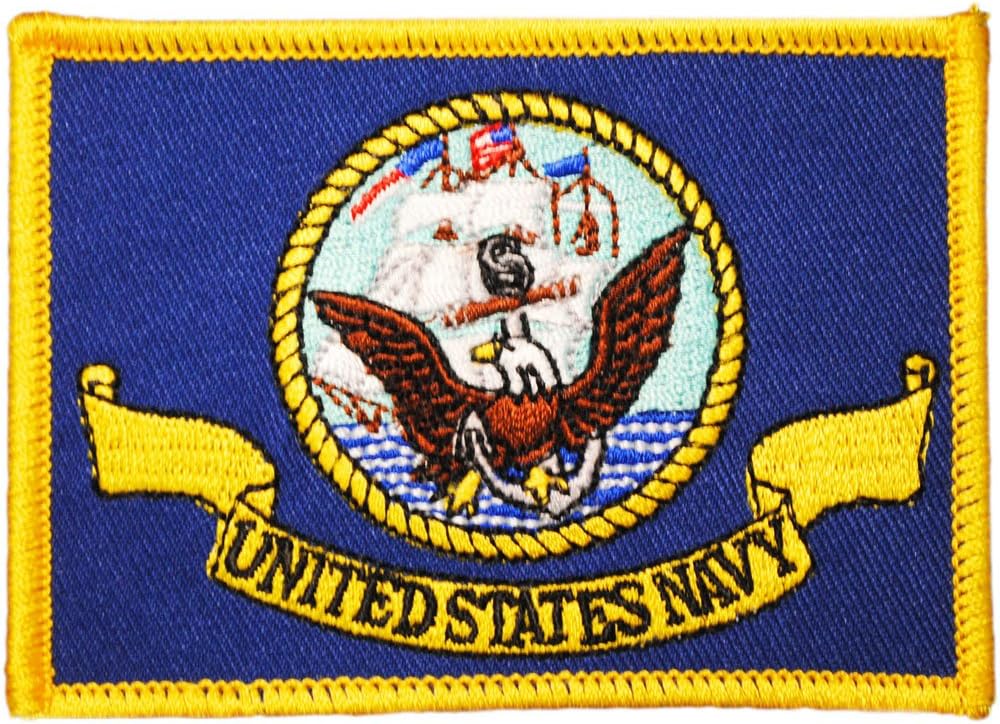 Amazon.com: United States Navy USN Flag Square Embroidered Patch, with ...